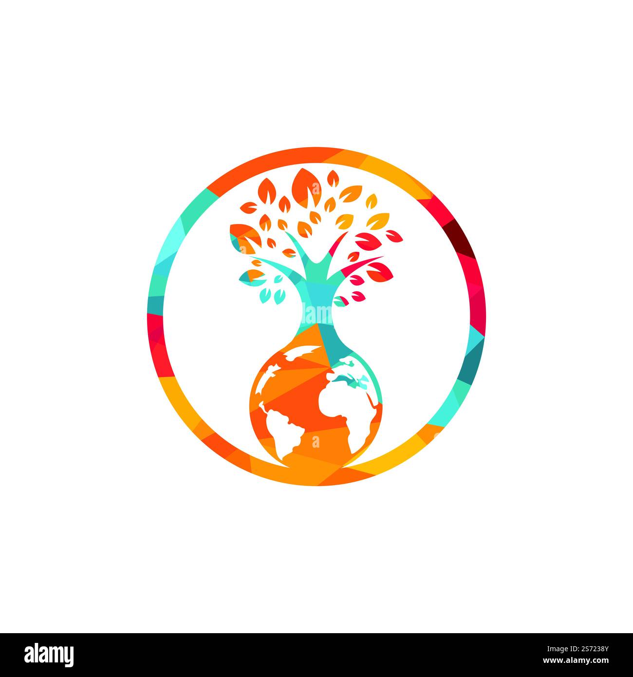 Globe tree vector logo design template. Planet and eco symbol or icon ...