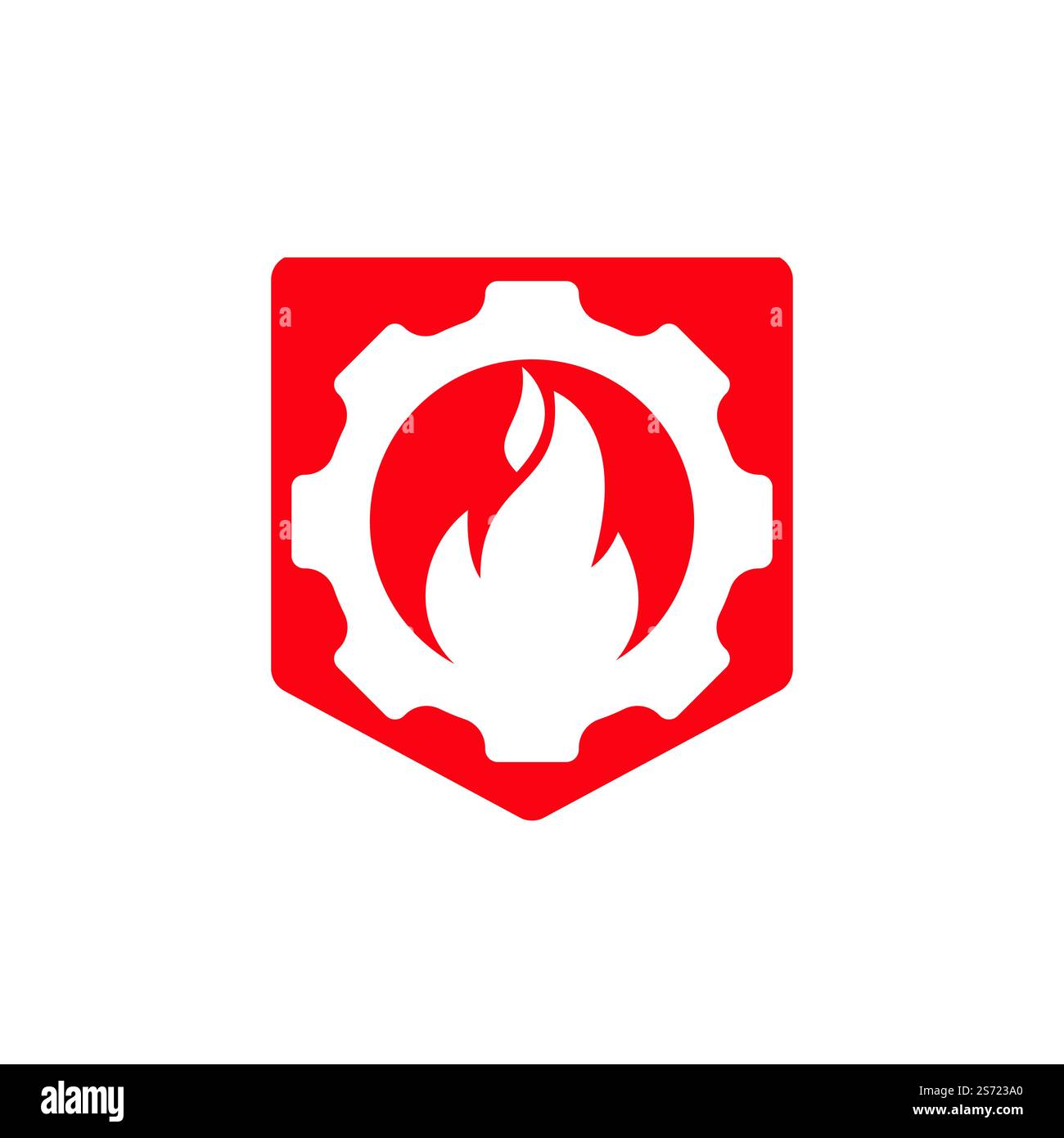 Gear and fire vector logo design template Stock Vector Image & Art - Alamy