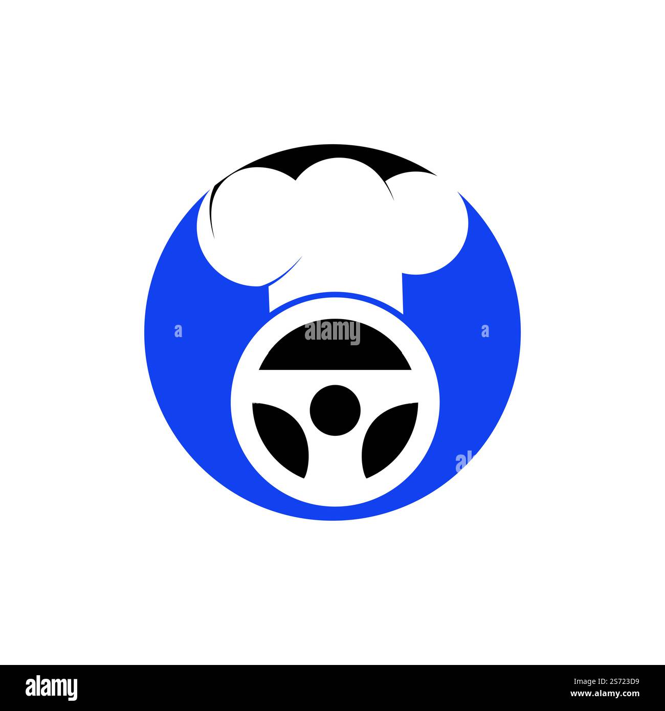 Food delivery catering vector logo design. Steering wheel and chef hat ...