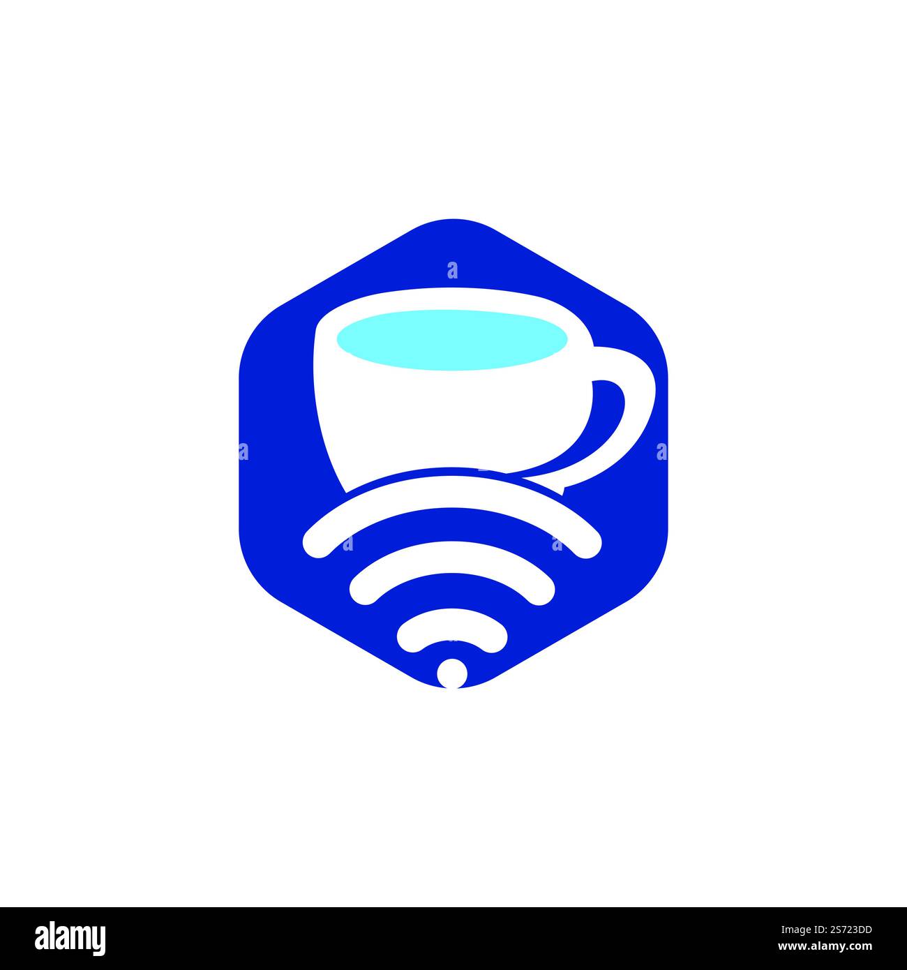 Coffee cup with WiFi vector icon logo. Creative logo design template ...