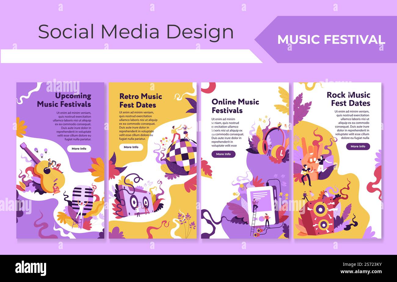 Music festival at template social media design. Vector illustration ...