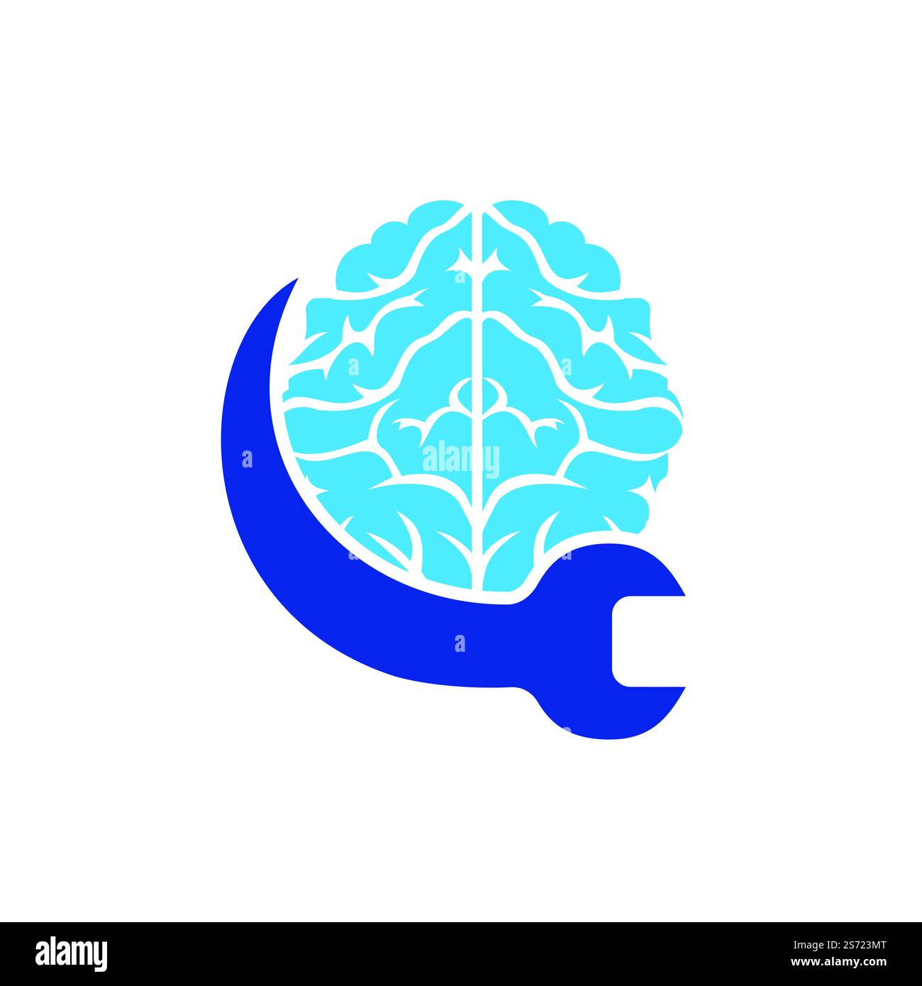 Brain repair vector logo design. Brain and wrench icon logo design ...