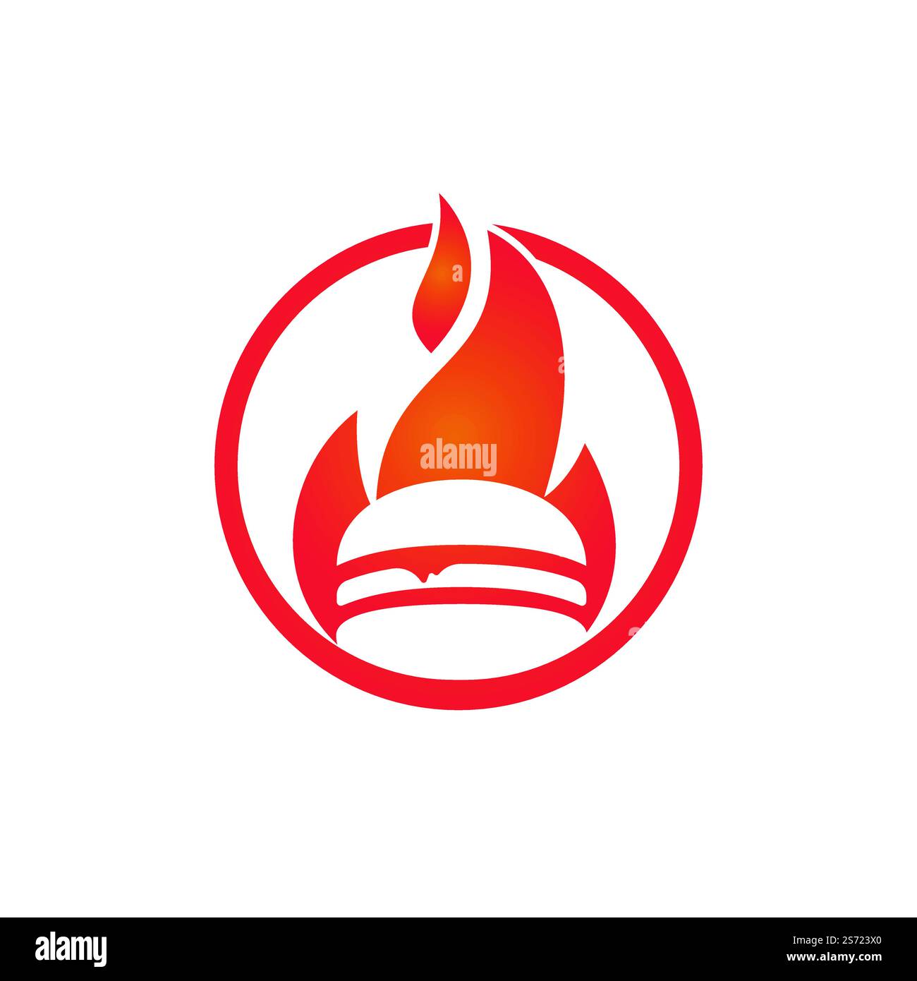 Hot burger fire vector logo design template. Spicy food burger design ...