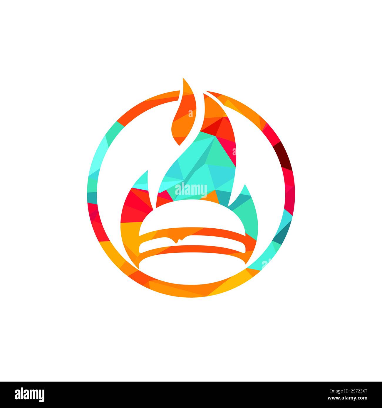 Hot burger fire vector logo design template. Spicy food burger design ...
