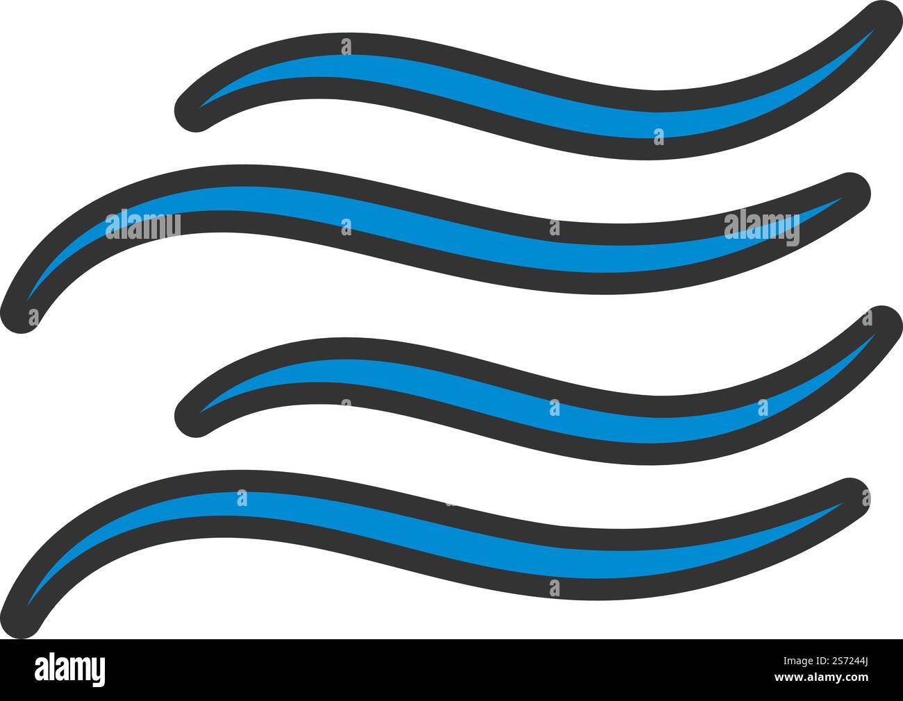 Water Wave Icon. Editable Bold Outline With Color Fill Design. Vector ...