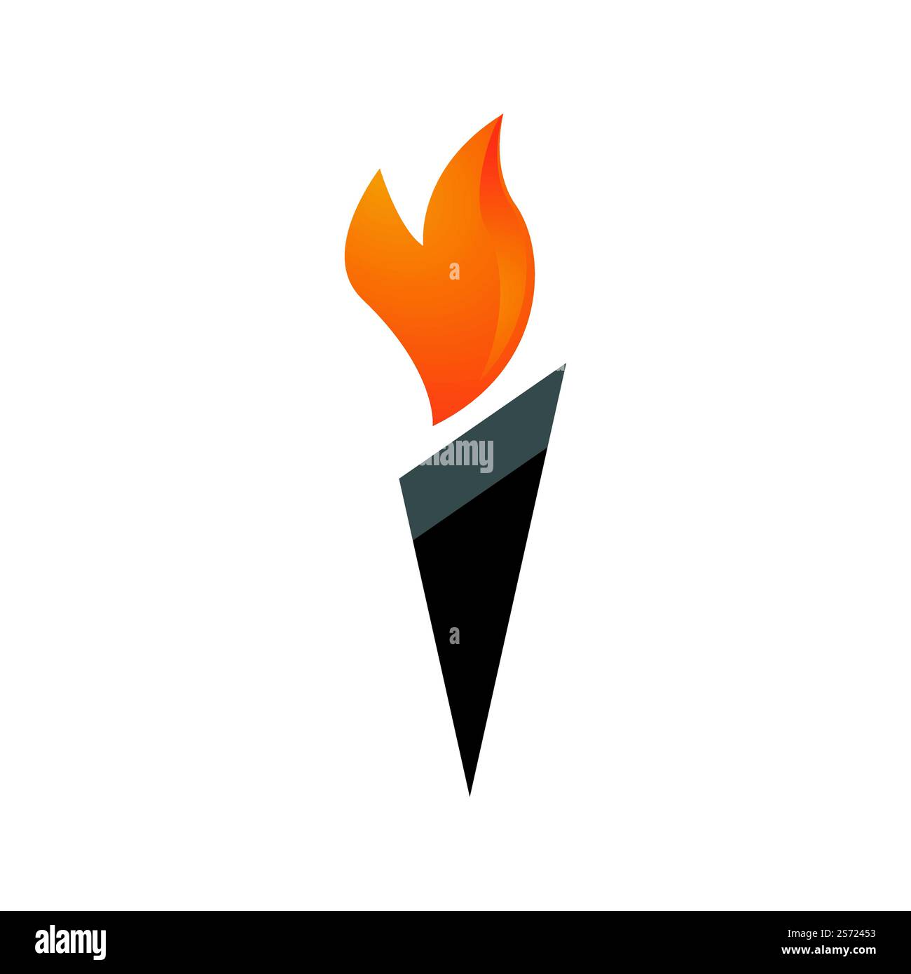 Fire torch with flame flat icons set. Collection of symbol flaming, illustration Stock Vector ...