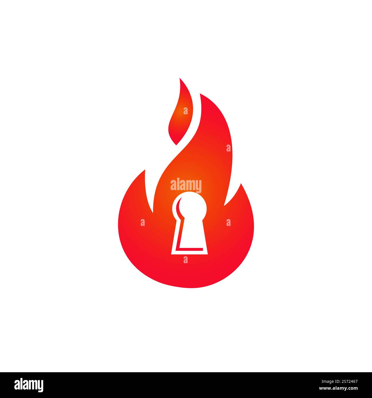 Fire padlock key logo design template. Fire flame key logo icon Stock ...