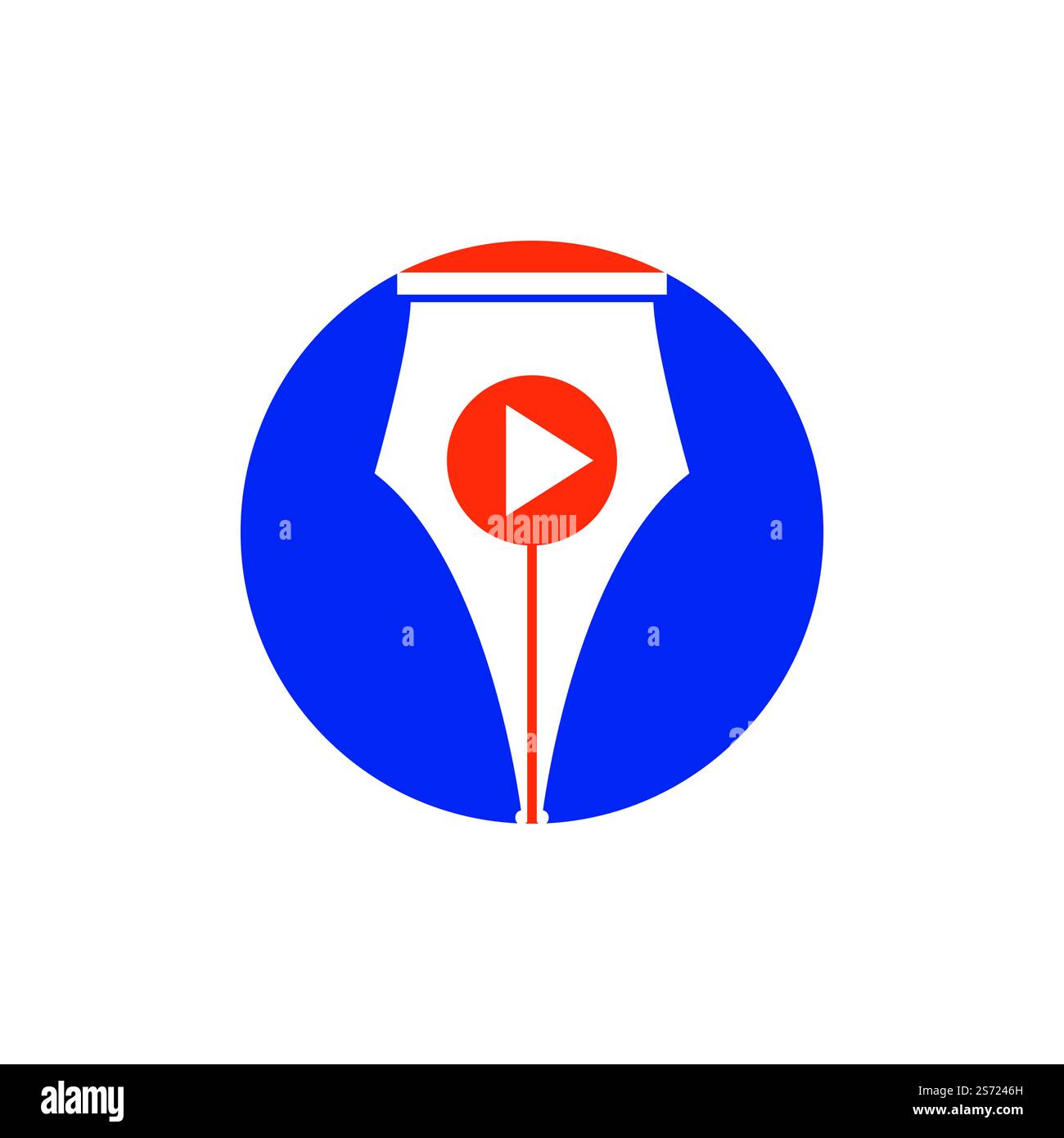 Media pen vector logo design. Pen and play button logo icon design ...