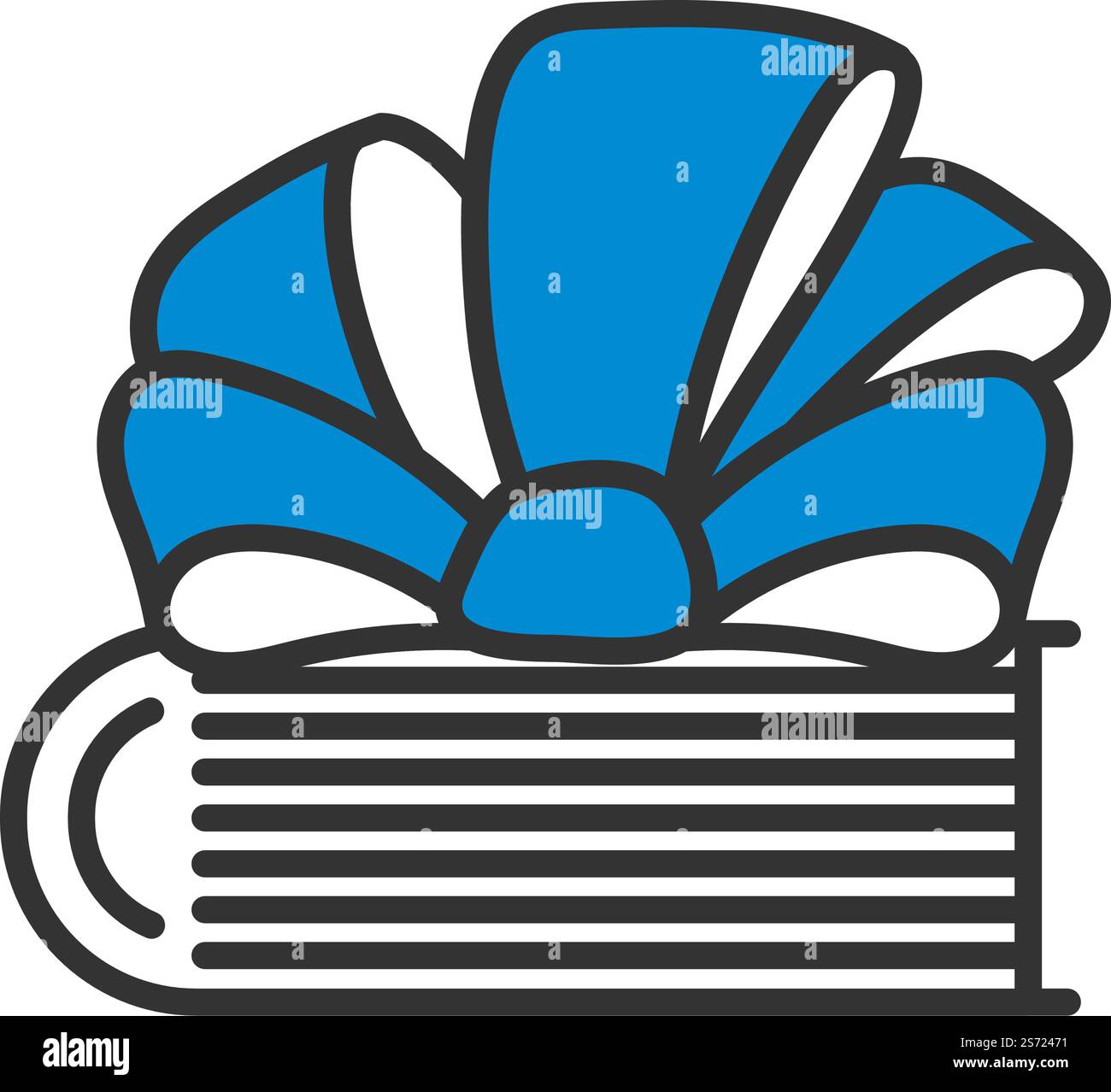 Book With Ribbon Bow Icon. Editable Bold Outline With Color Fill Design ...