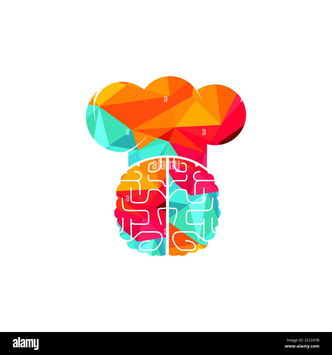 Smart chef vector logo design concept. Brain and chef hat icon Stock ...