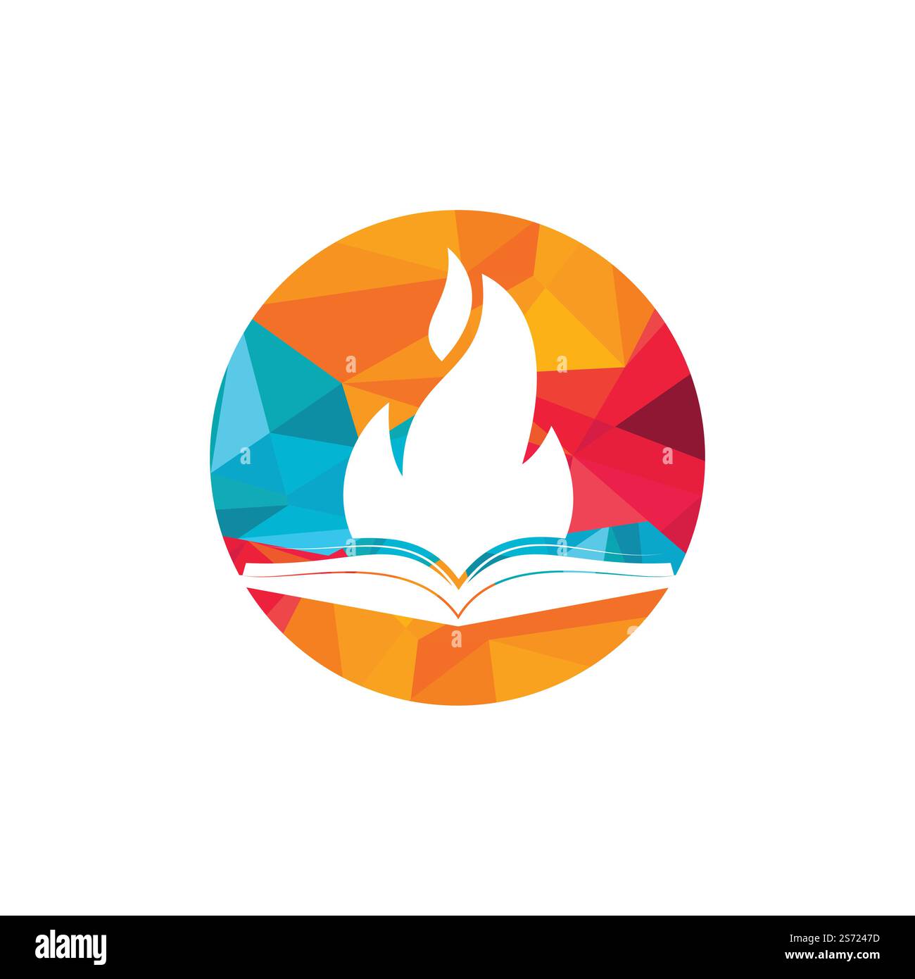 Education fire vector logo design. Motivation book vector logo design ...