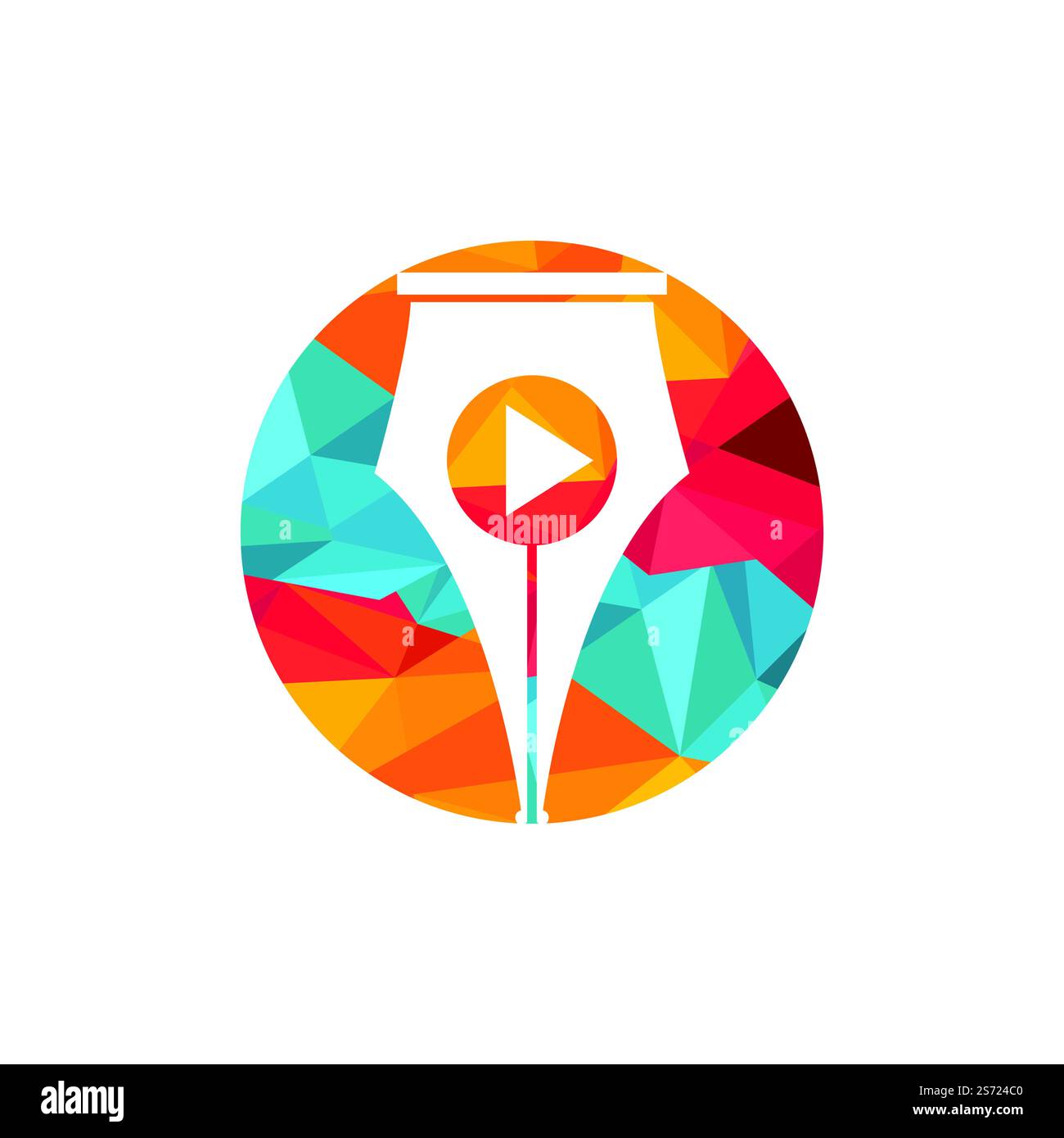 Media pen vector logo design. Pen and play button logo icon design ...