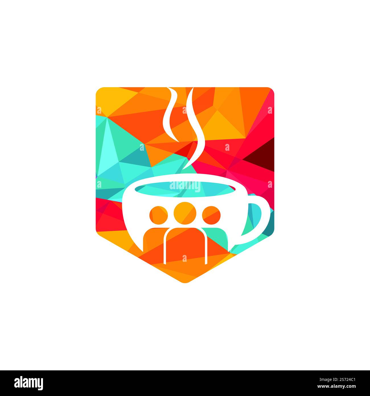 Coffee people vector logo design. Cafe or restaurant symbol Stock ...