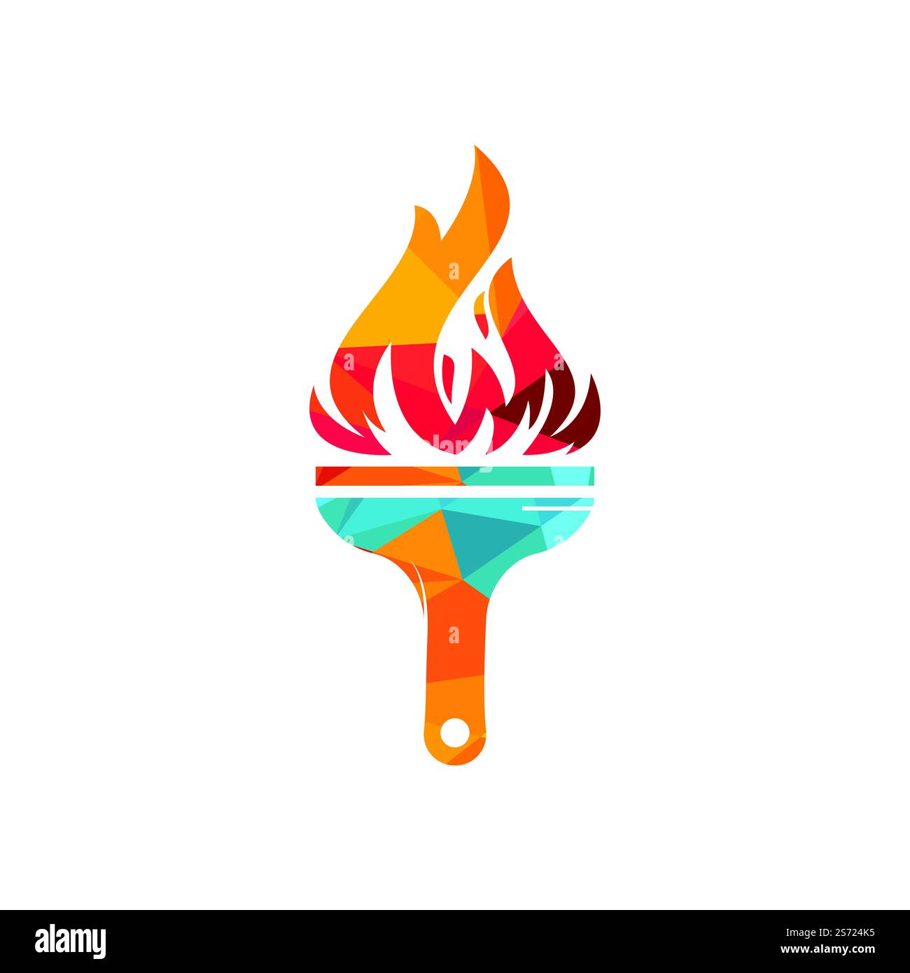 Fire brush vector logo design template. Home inspection and home ...