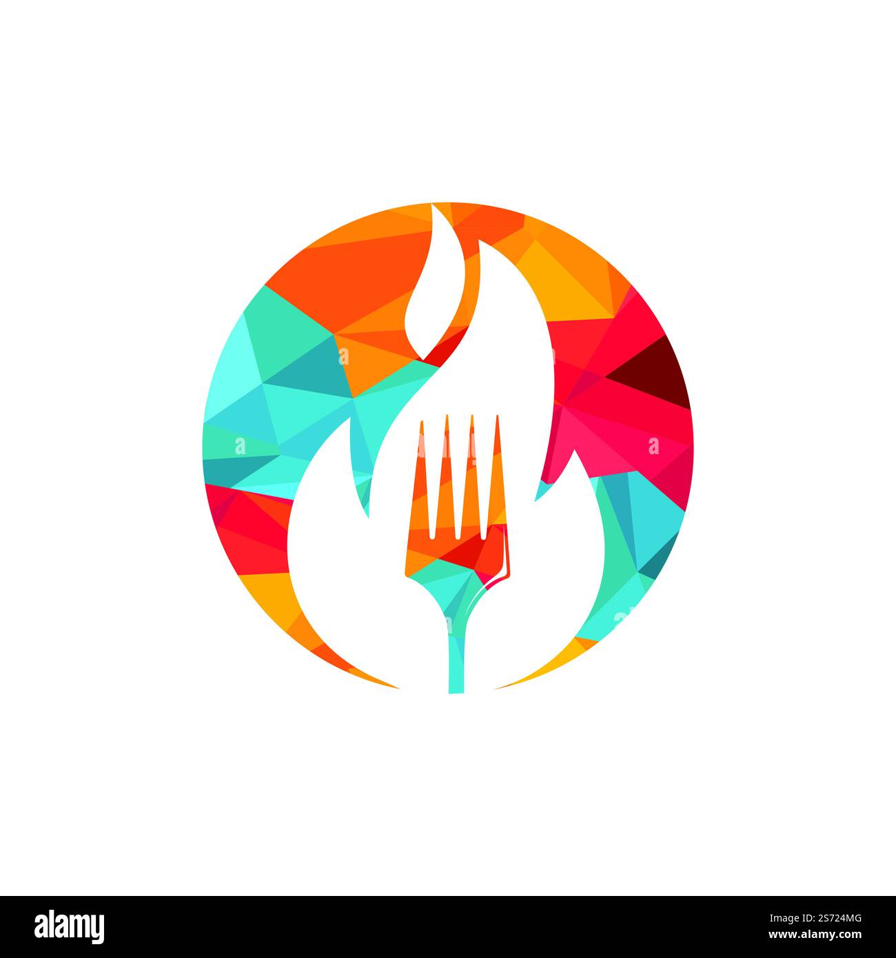 Fork fire vector logo design template. Spicy meals and Barbecue party ...