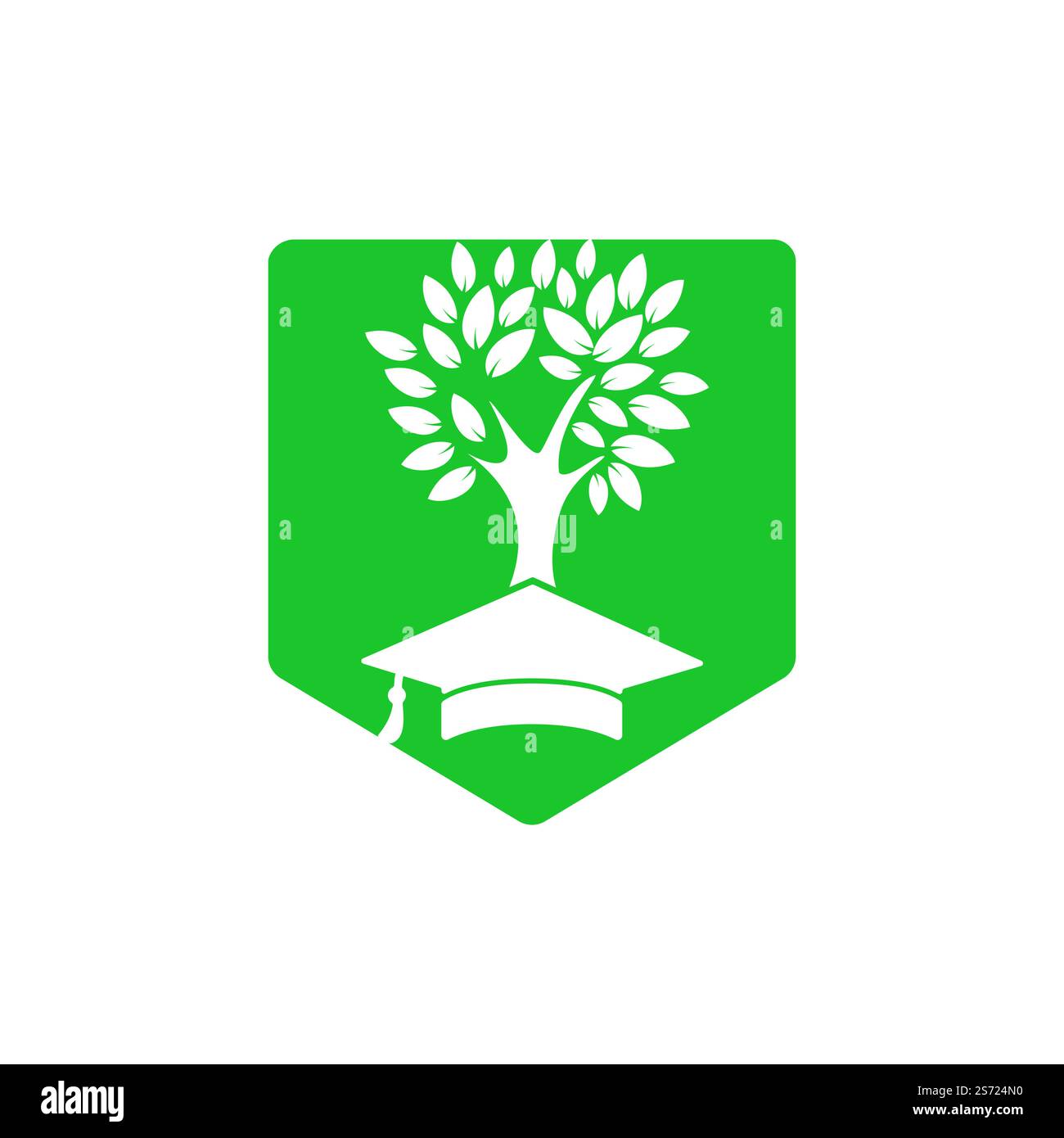 Creative modern nature Education logo design. Graduation cap and tree ...