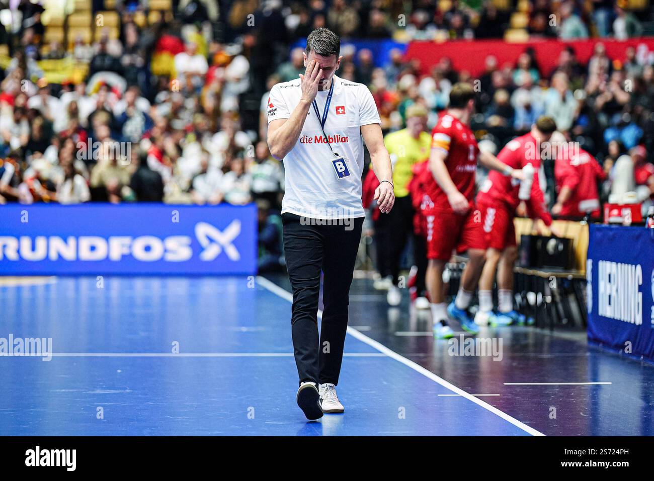 Andy Schmid (Schweiz, Trainer) DEN, Schweiz vs. Deutschland, Handball ...