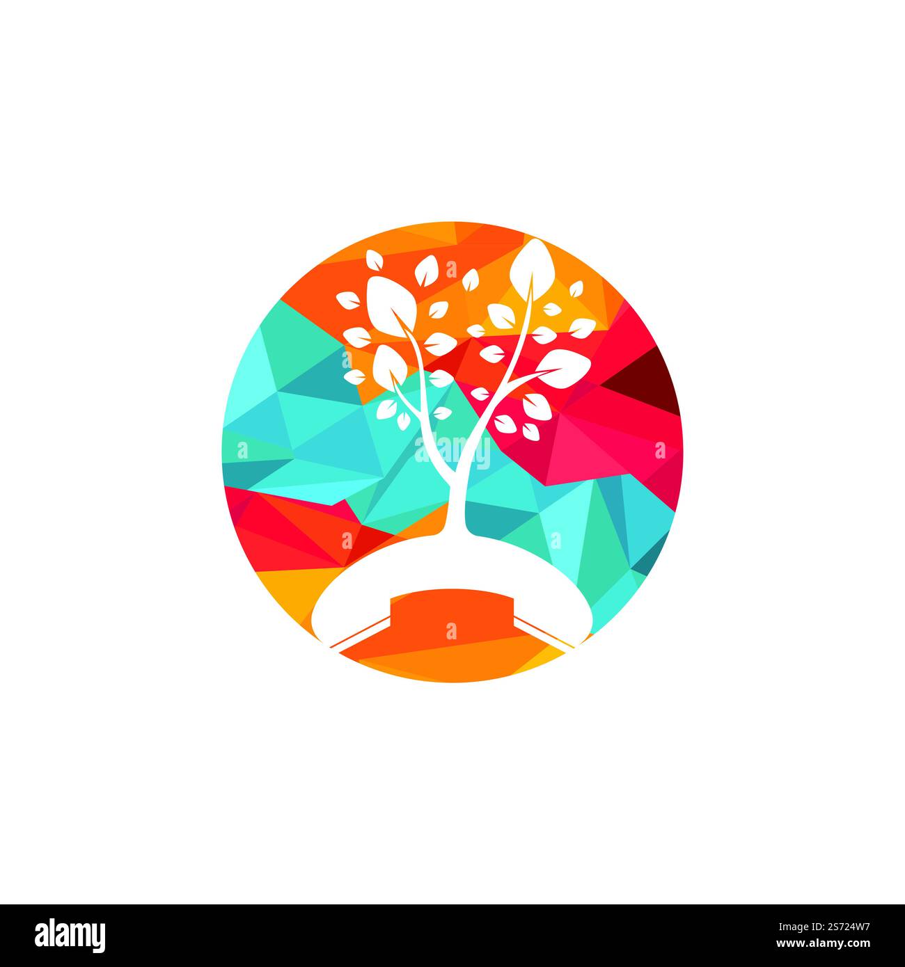 Nature call vector logo design. Handset tree icon design template Stock ...