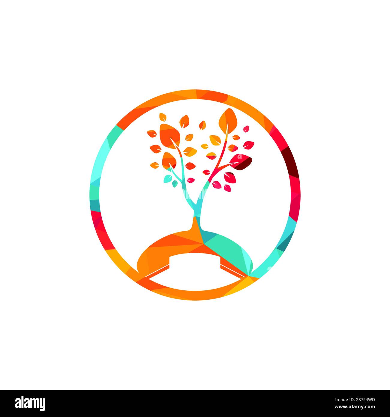 Nature call vector logo design. Handset tree icon design template Stock ...