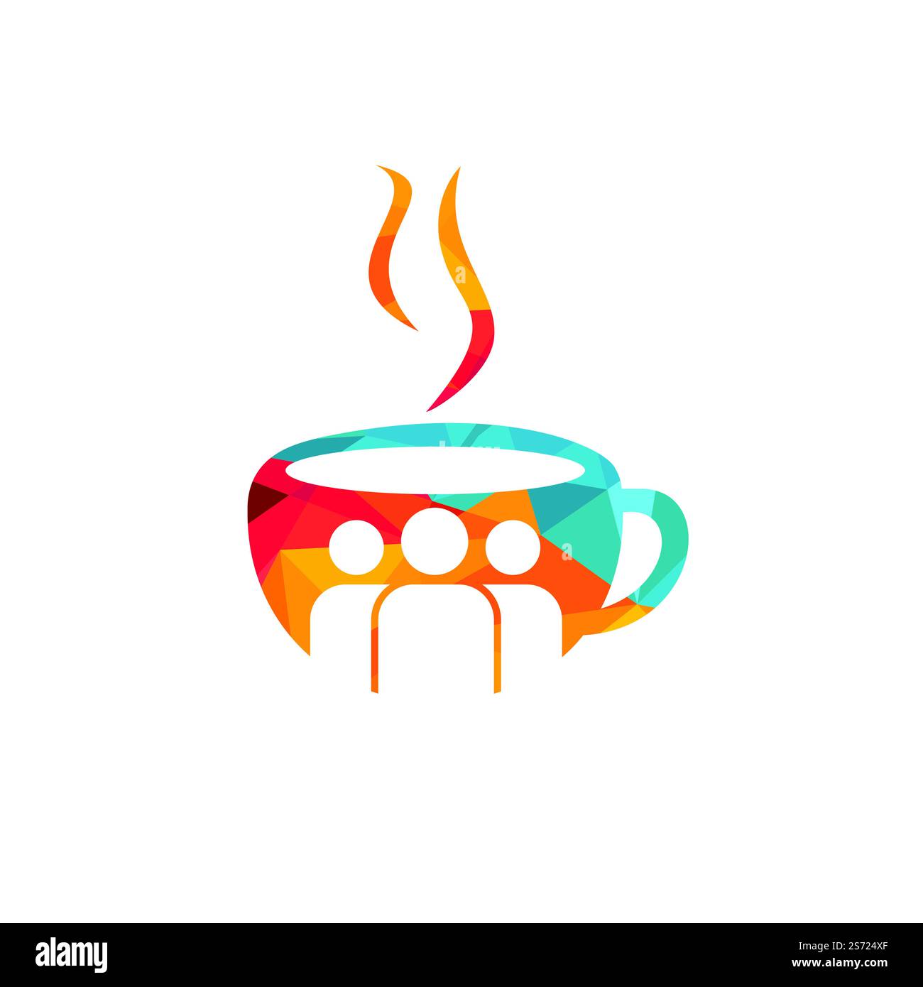 Coffee people vector logo design. Cafe or restaurant symbol Stock ...