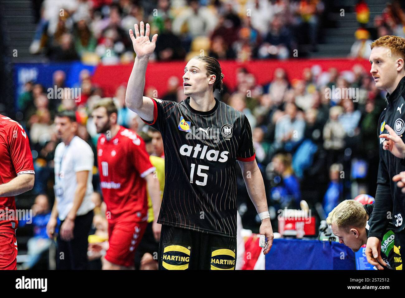 Juri Knorr (Deutschland, #15) DEN, Schweiz vs. Deutschland, Handball ...