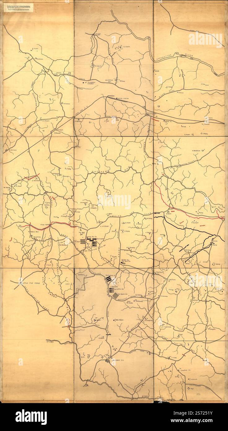 Map showing portions of the Federal and Confederate forces at the ...