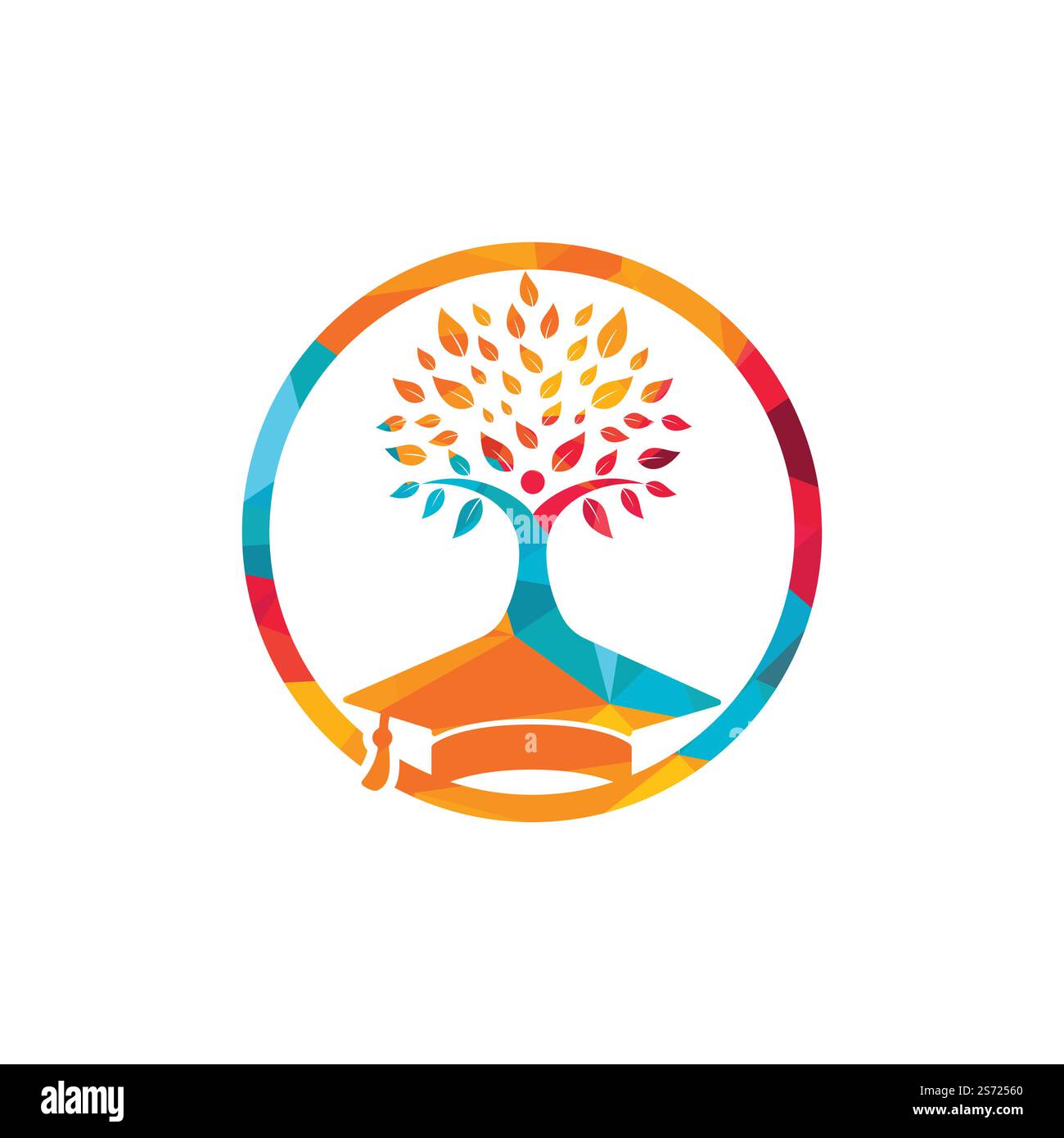 Education insurance and support logo concept. Graduation cap and human ...
