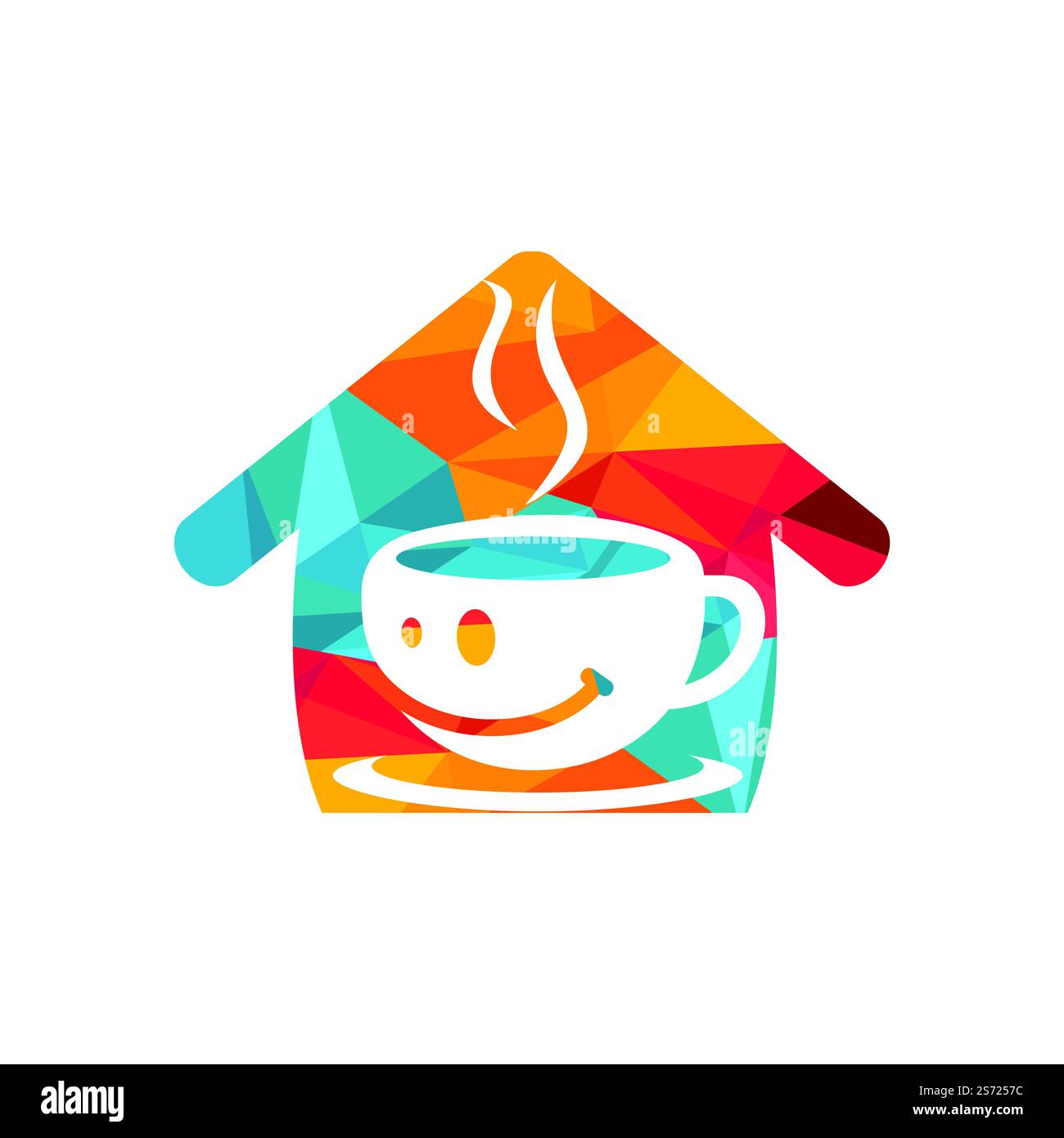 Smile coffee logo vector illustration design. Coffee shop logo concept ...