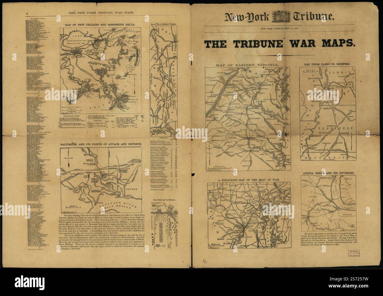 The Tribune war maps 1861 by Colton G. Woolworth (George Woolworth ...