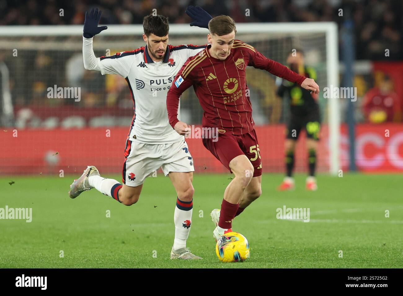 Rome, Italy. 17th Jan, 2025. Aaron Martin of Genoa, Alexis Saelemaekers ...