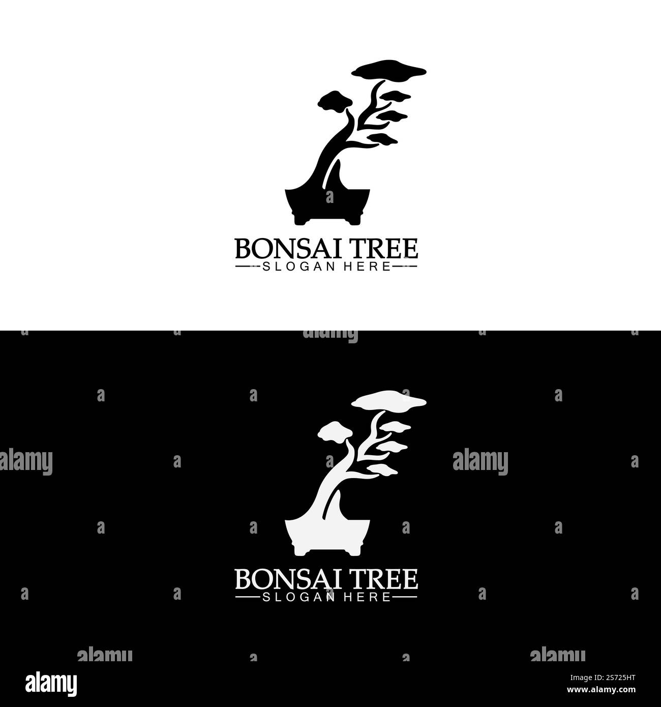 Bonsai logo design silhouette icon vector Stock Vector Image & Art - Alamy