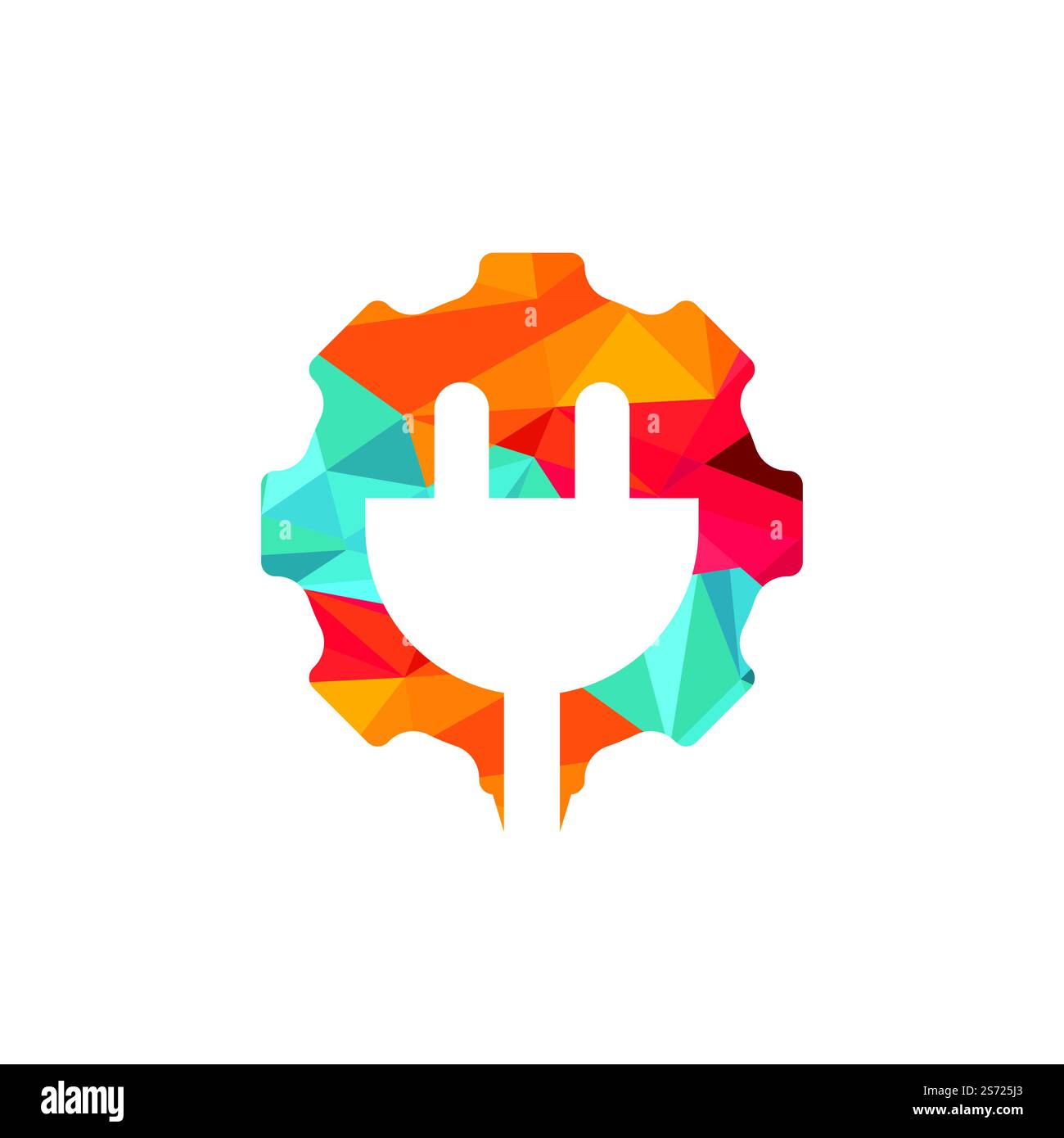 Electrical plug and gear cog vector logo design. Power energy symbol ...