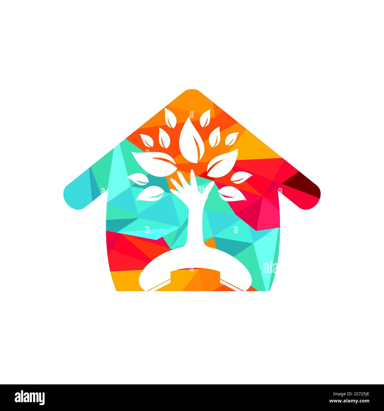Nature call vector logo design. Handset tree with home icon design ...