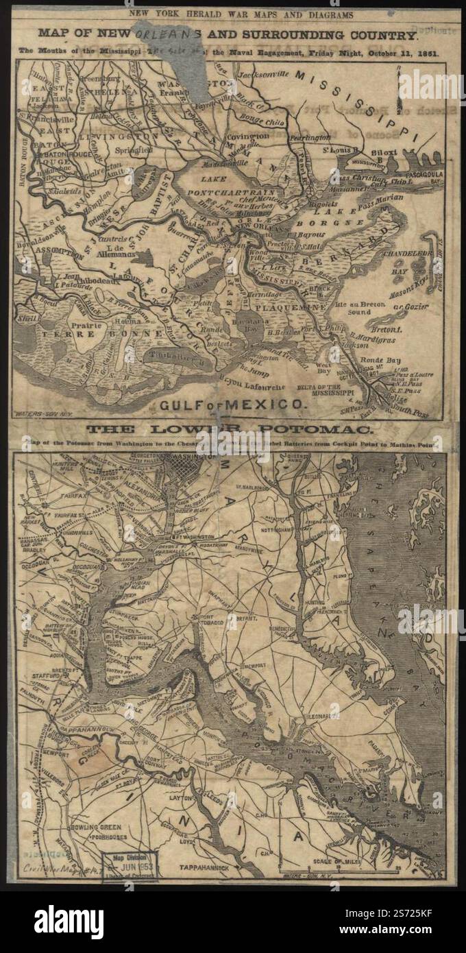 War maps and diagrams. 1861 Stock Photo - Alamy