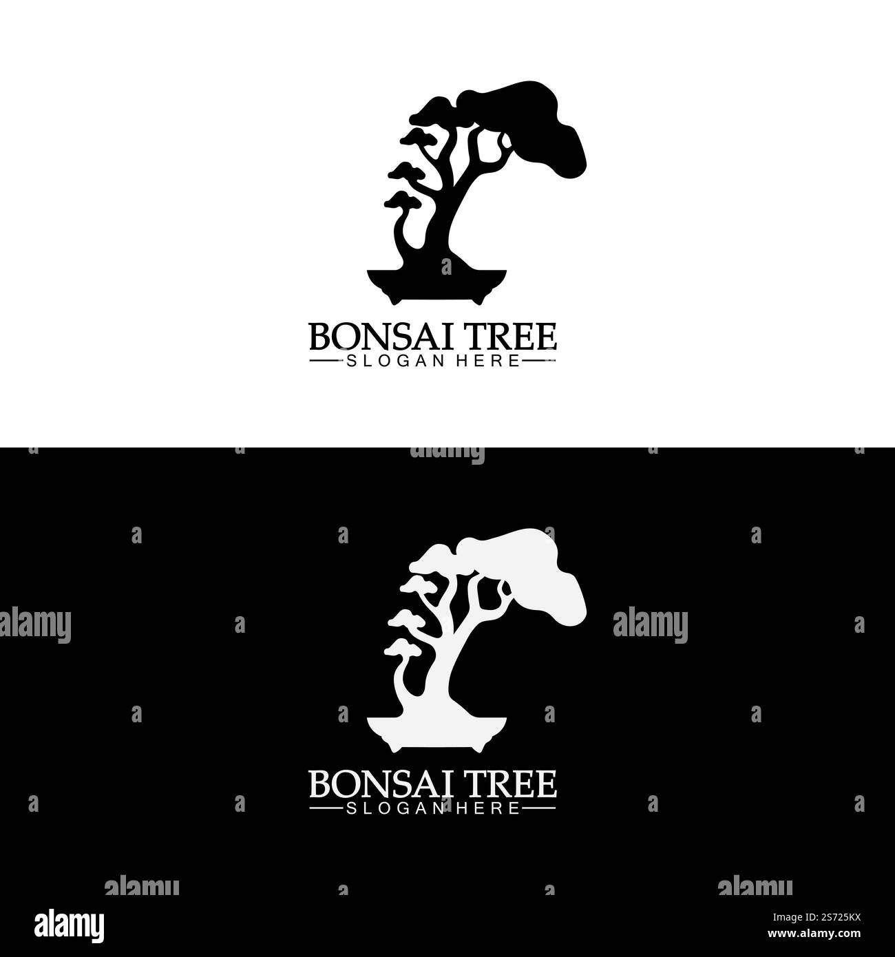 Bonsai logo design silhouette icon vector Stock Vector Image & Art - Alamy
