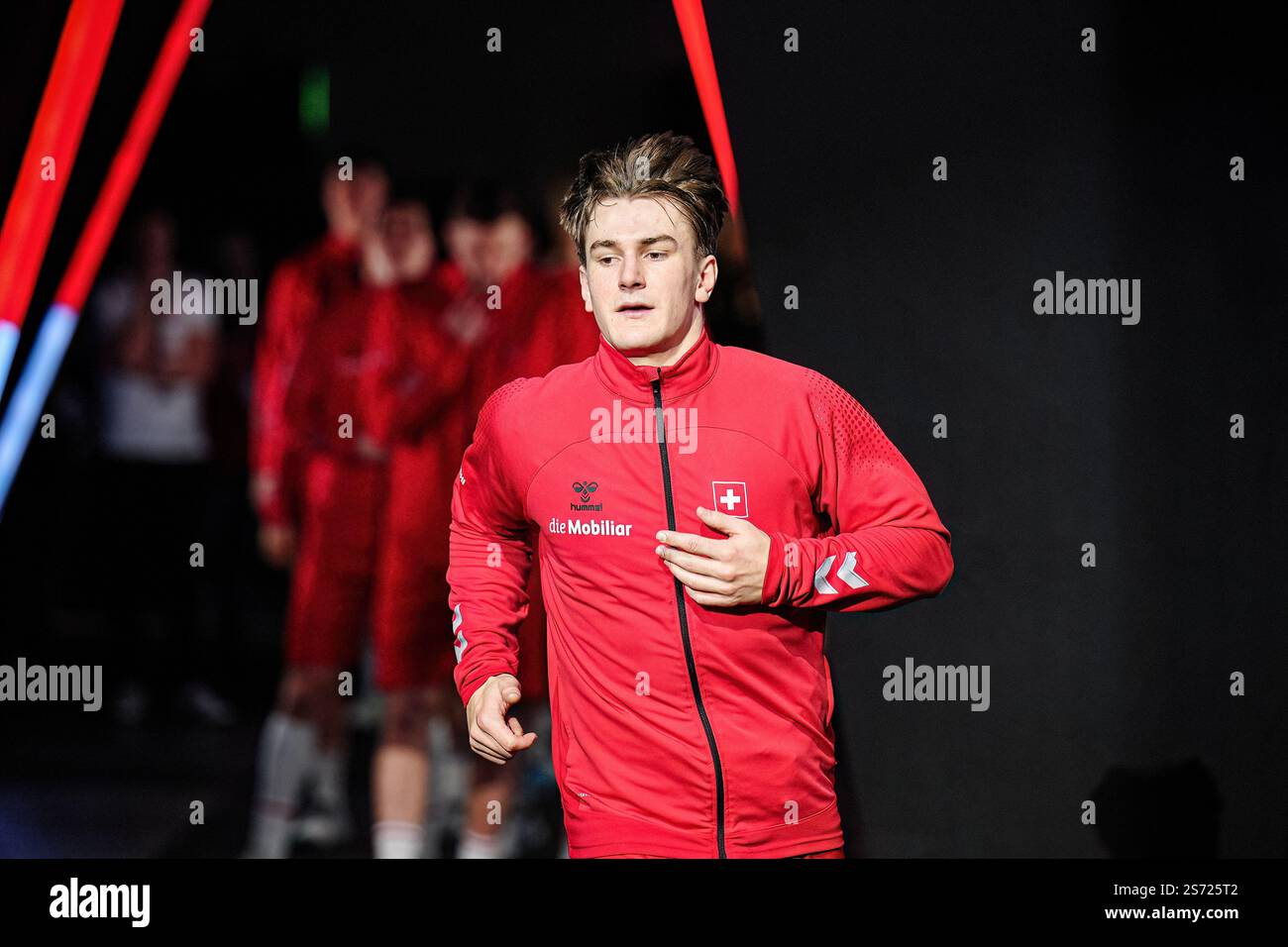 Felix Aellen (Schweiz, #11) DEN, Schweiz vs. Deutschland, Handball, IHF ...