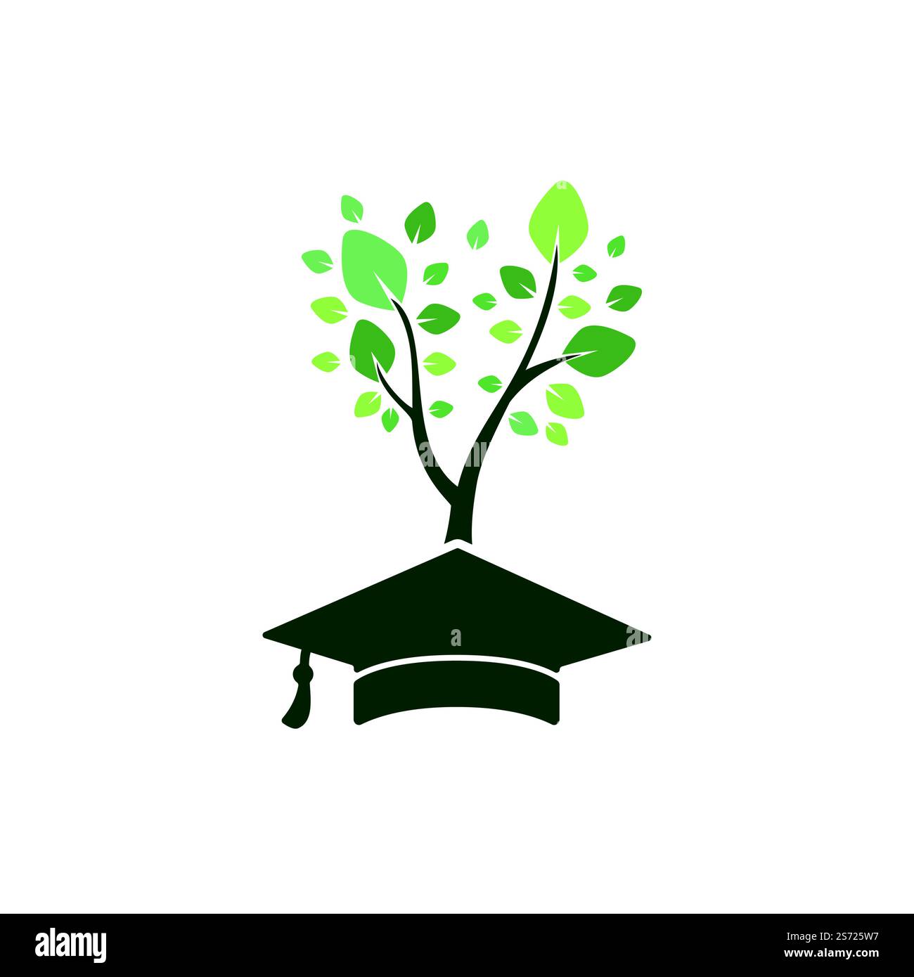 Creative modern nature Education logo design. Graduation cap and tree ...