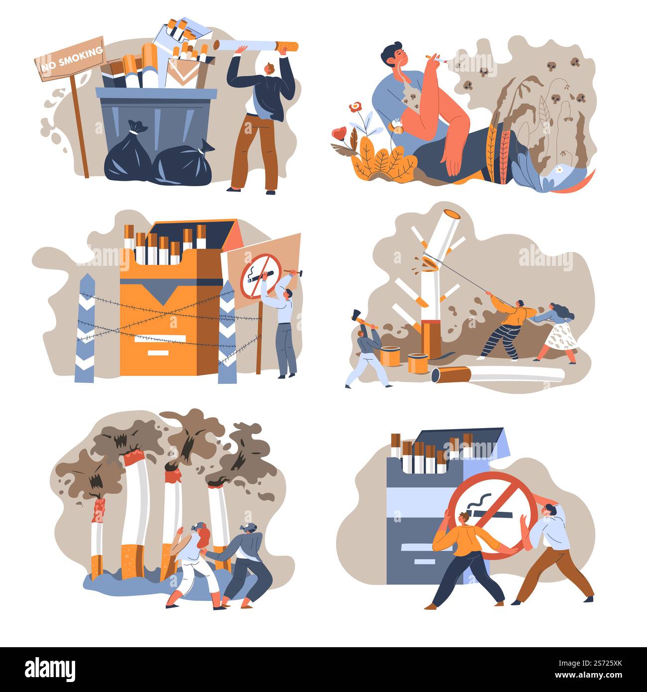 People fighting against smoking in public area hi-res stock photography ...