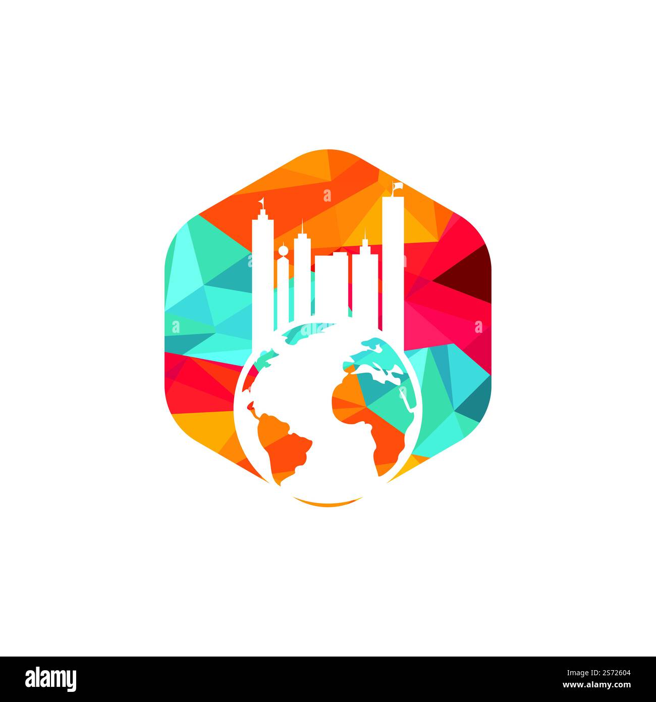 Globe city vector logo design concept. Globe and building logo design ...