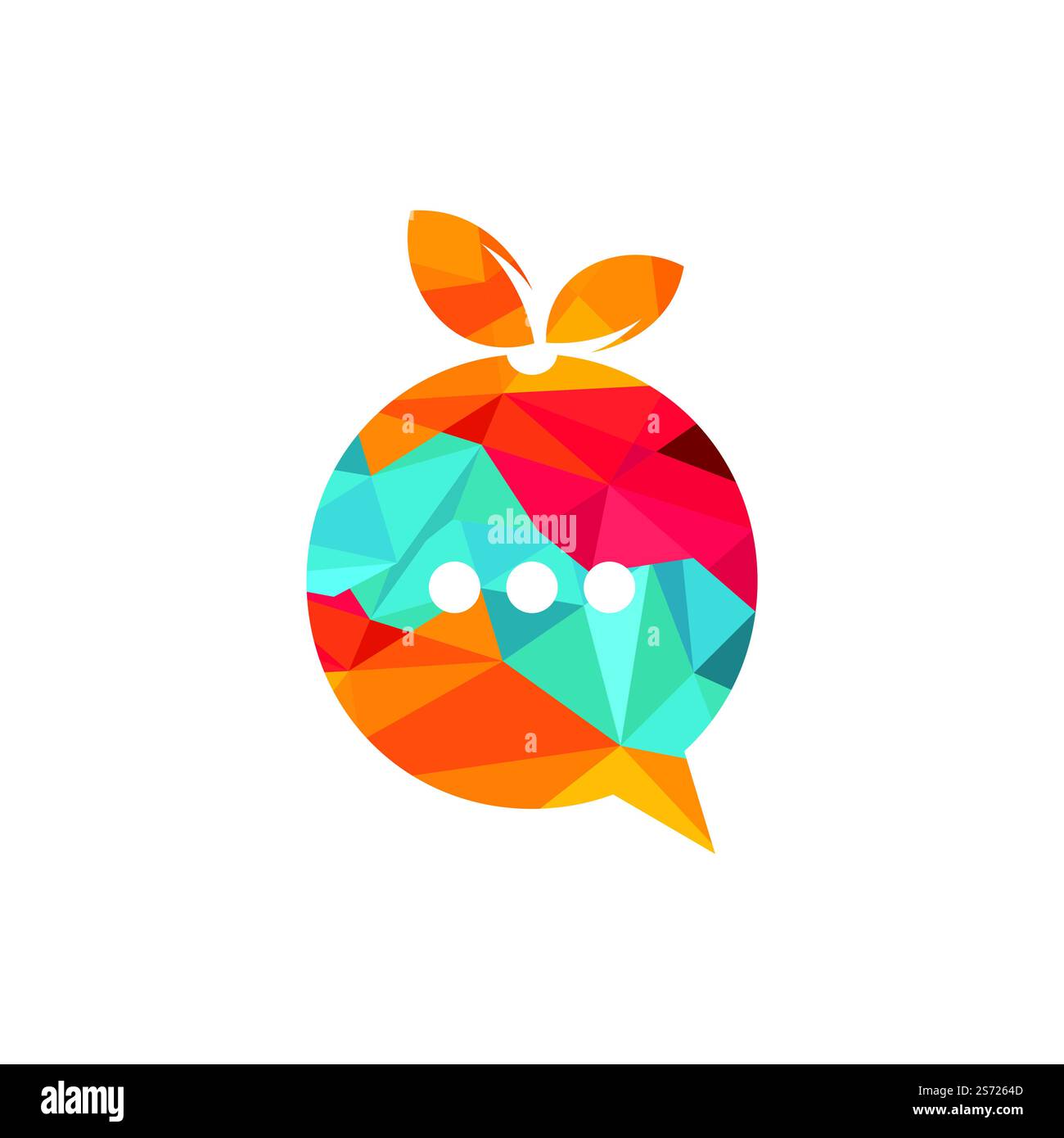 Chat with Modern fresh orange logo vector illustration. Social juice ...