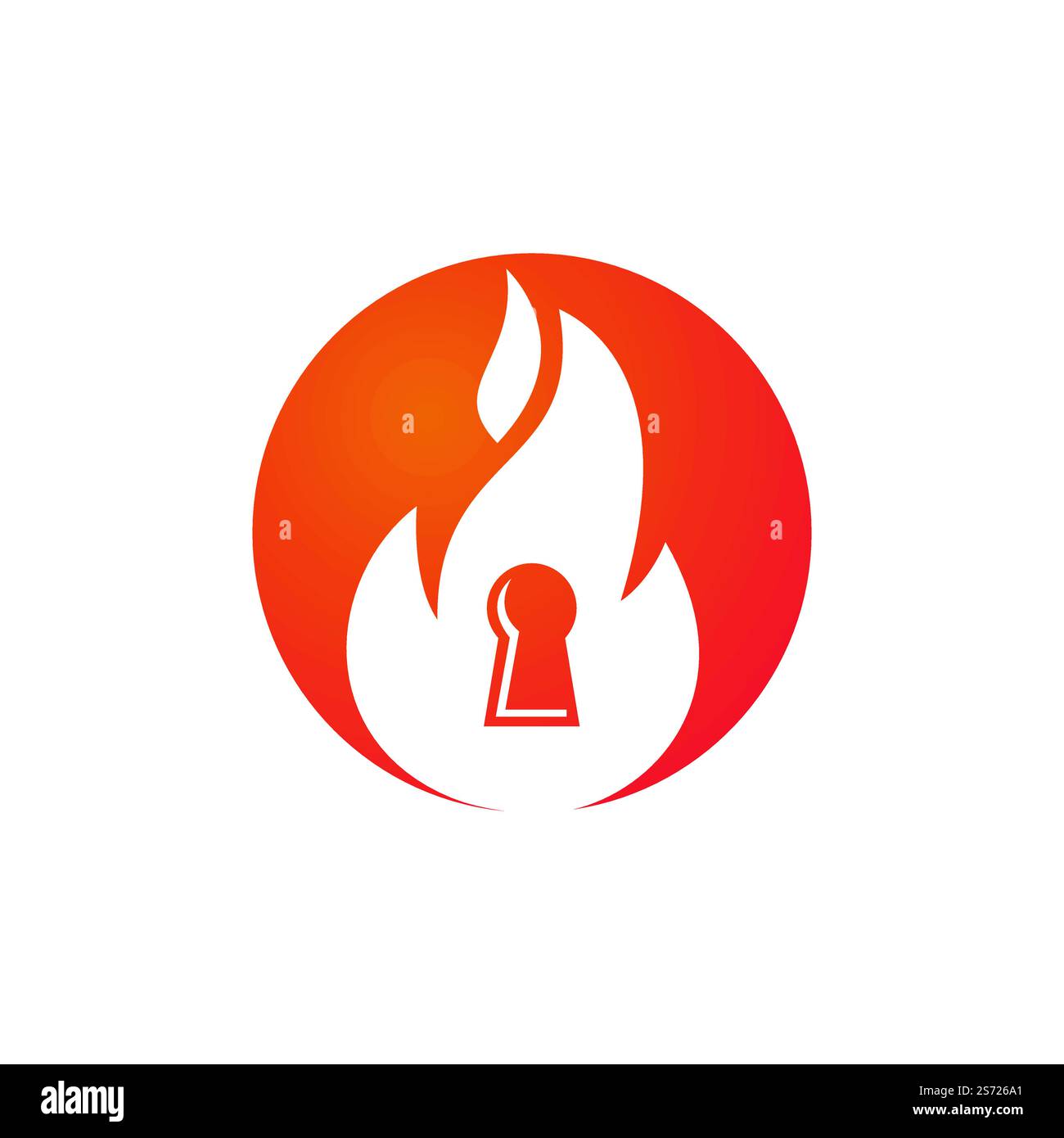 Fire padlock key logo design template. Fire flame key logo icon Stock ...