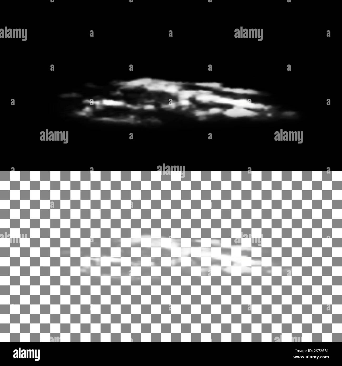 Realistic Cloud With Transparency On Black And Grid Background. Vector Illustration Stock Vector ...