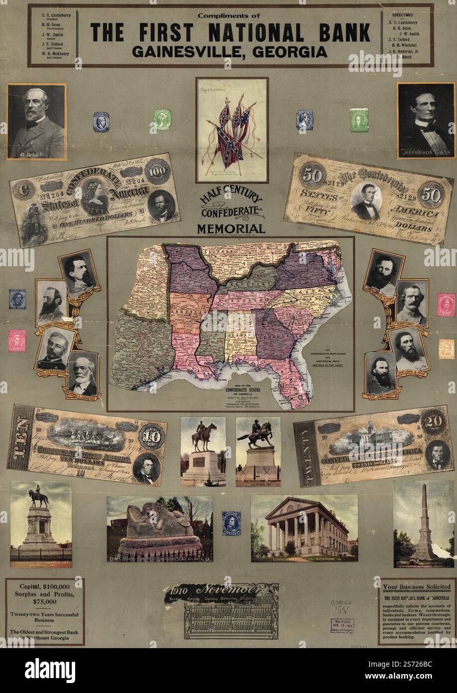 Map of the Confederate States of America. [1861-65] 1910 by Lee ...