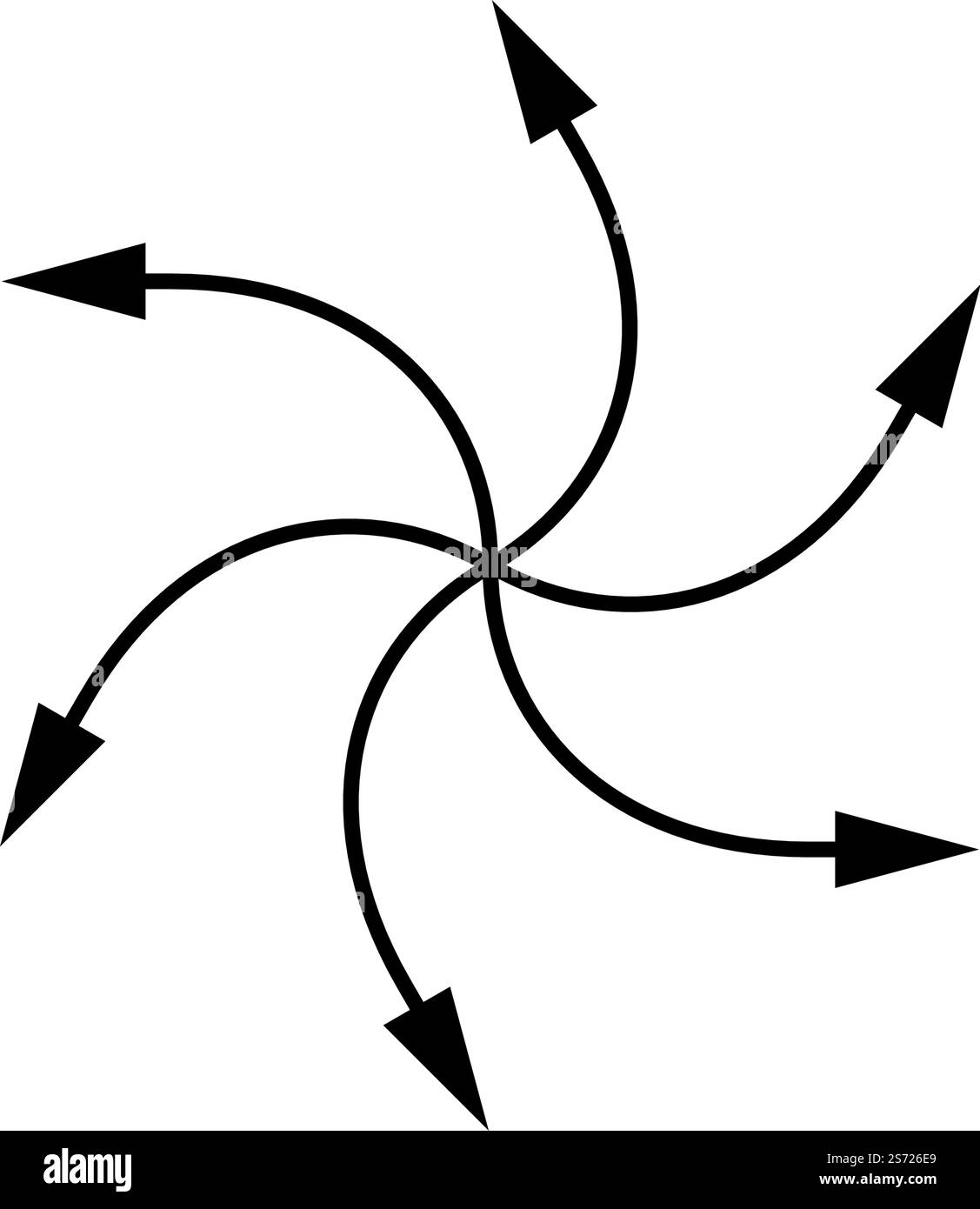 Radial spiral arrow icon. Line centrifuge concentric arrows. Motion spin swirl lines. Expand ...