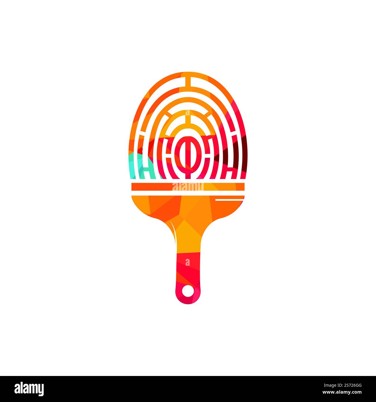 Biometric paint vector logo design concept. Fingerprint and paint brush ...