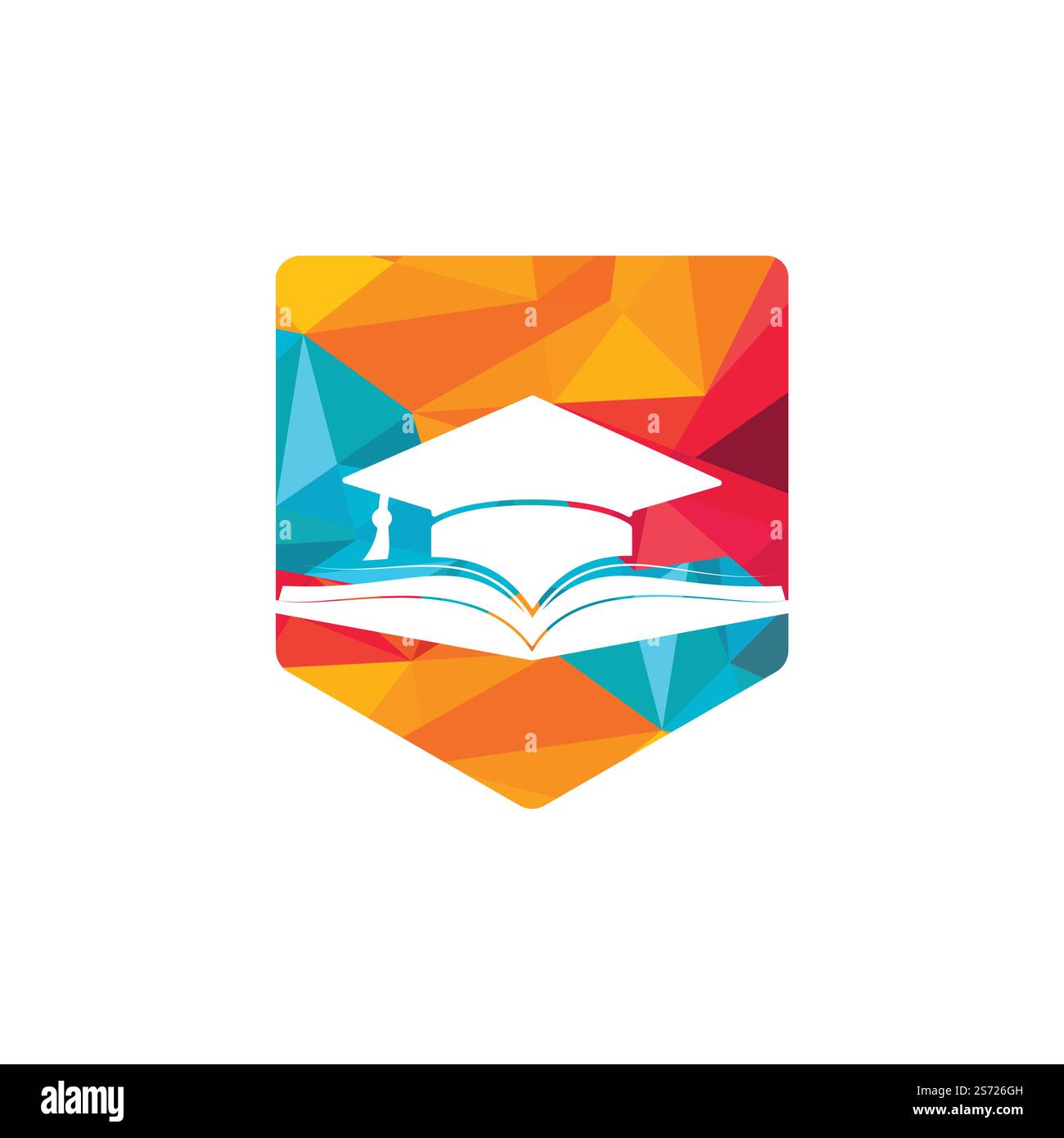 Graduation hat and book vector logo template. Education logo concept ...