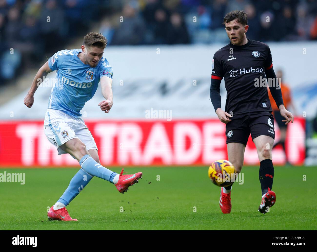 Coventry City's Jack Rudoni attempts a shot on goal during the Sky Bet ...