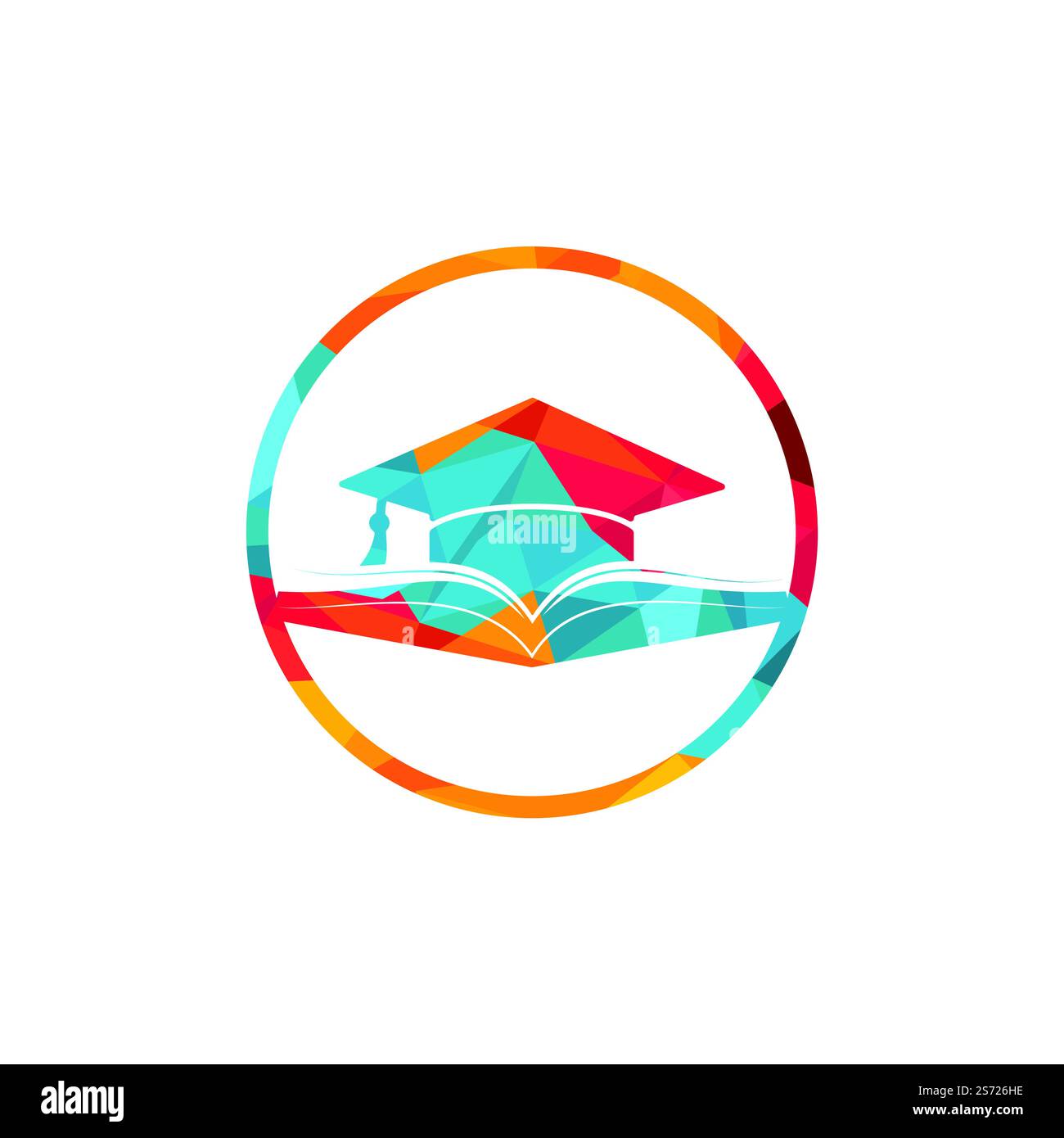 Graduation hat and book vector logo template. Education logo concept ...