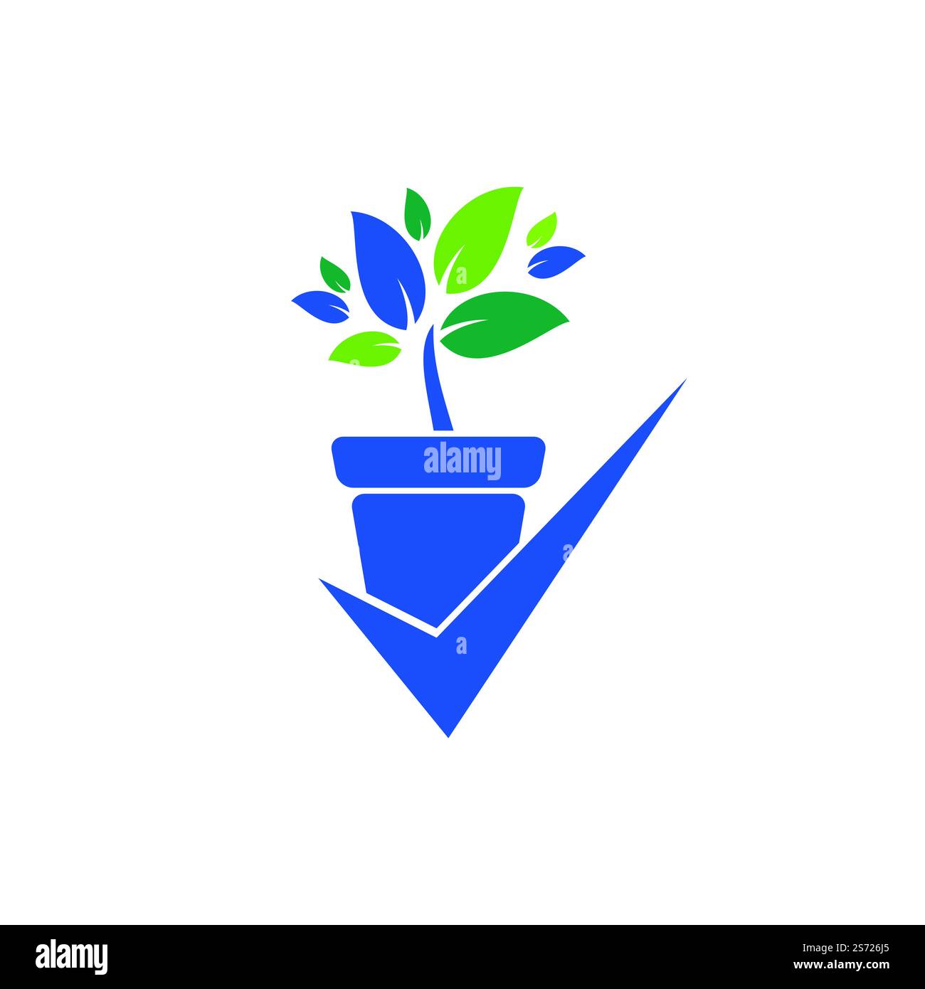 Check garden vector logo design. Check and flower pot icon Stock Vector ...