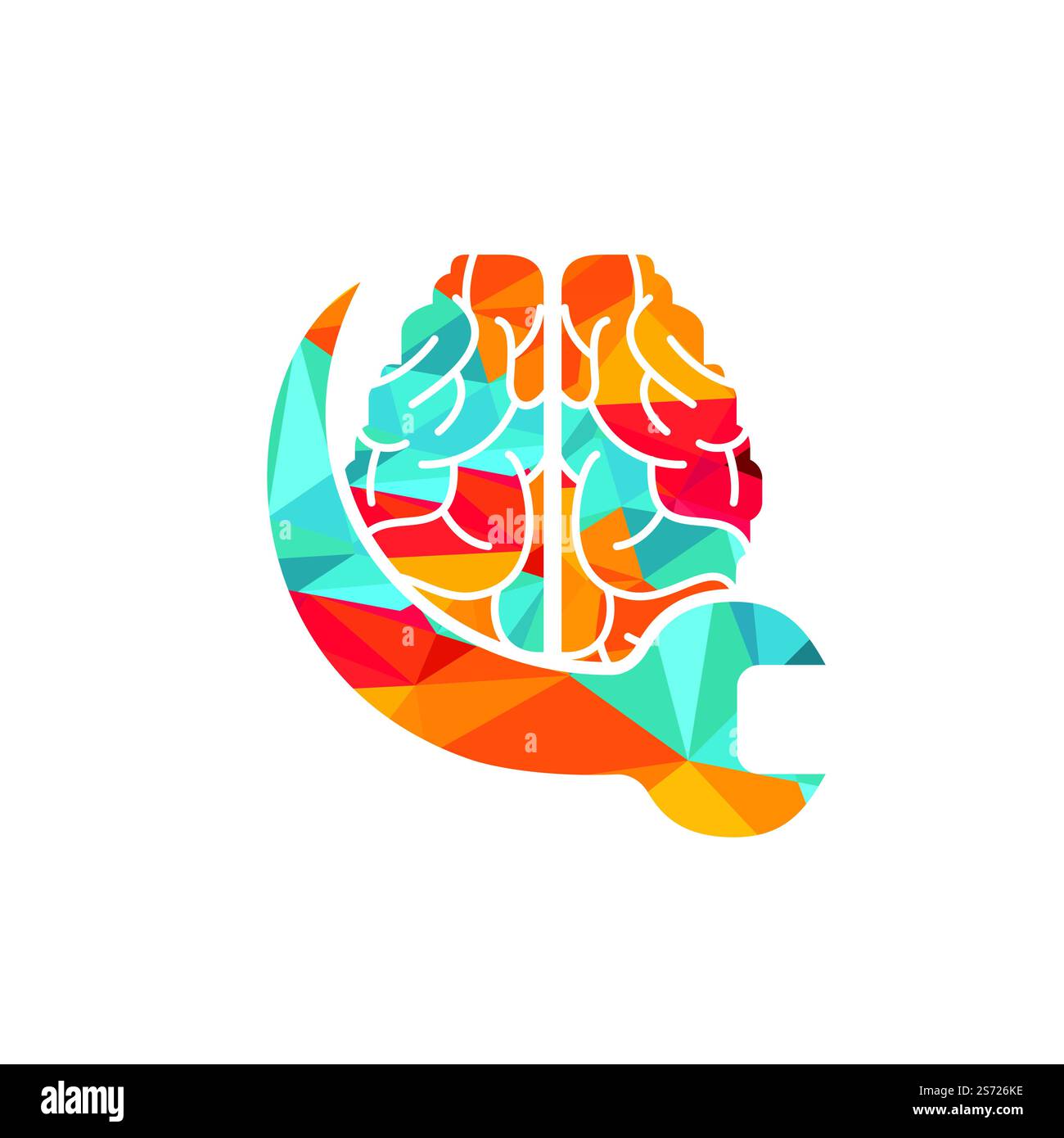 Brain repair vector logo design. Brain and wrench icon logo design ...